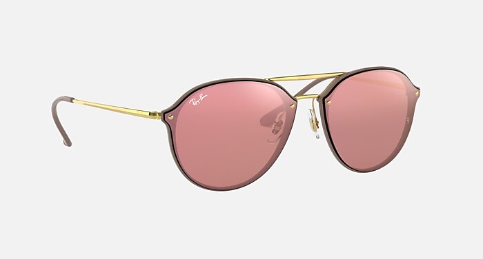 BLAZE DOUBLE BRIDGE Sunglasses in Brown and Pink Mirror RB4292N Ray Ban