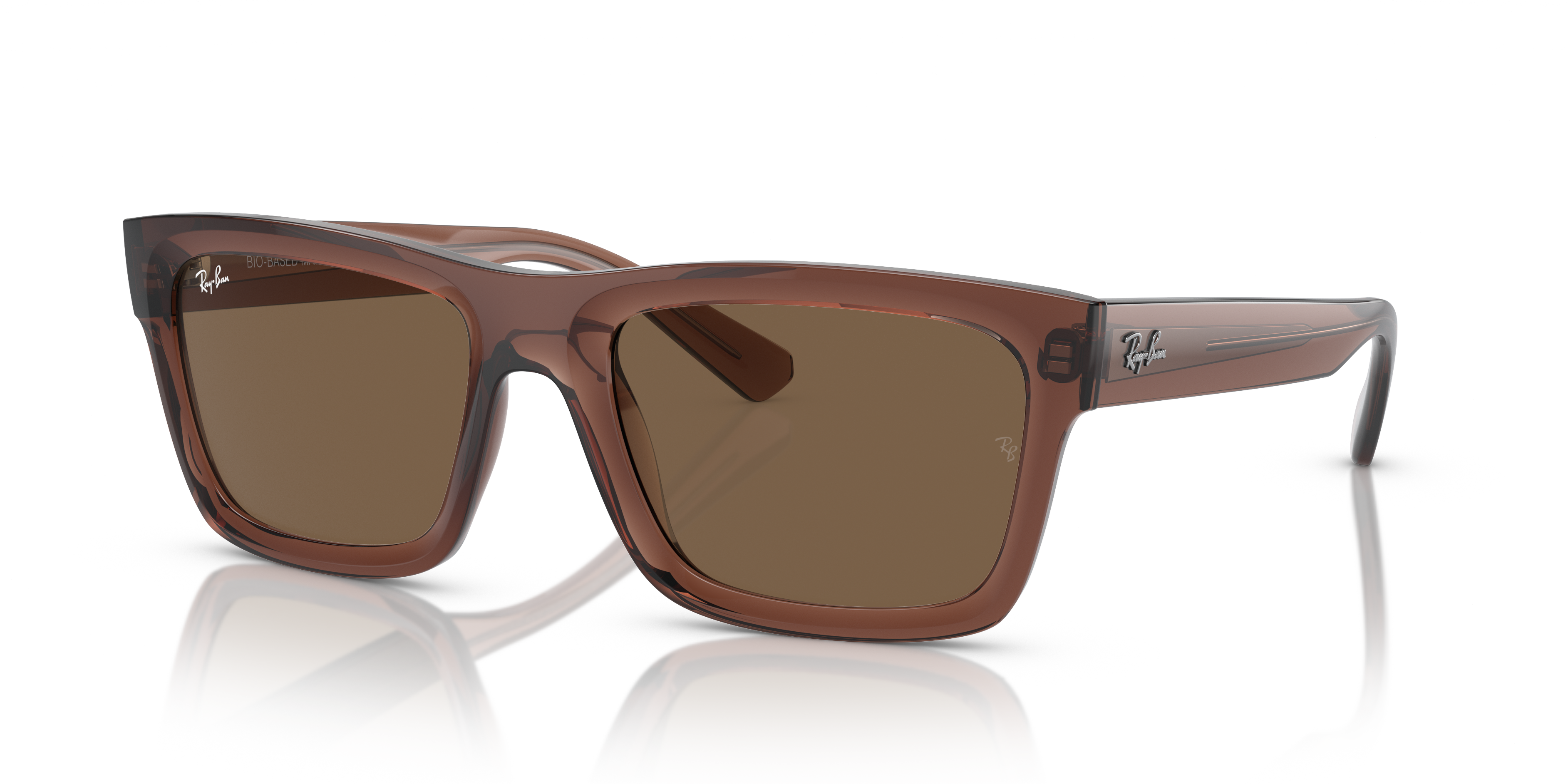 Warren Bio-based Sunglasses in Polished Transparent Brown and Dark ...