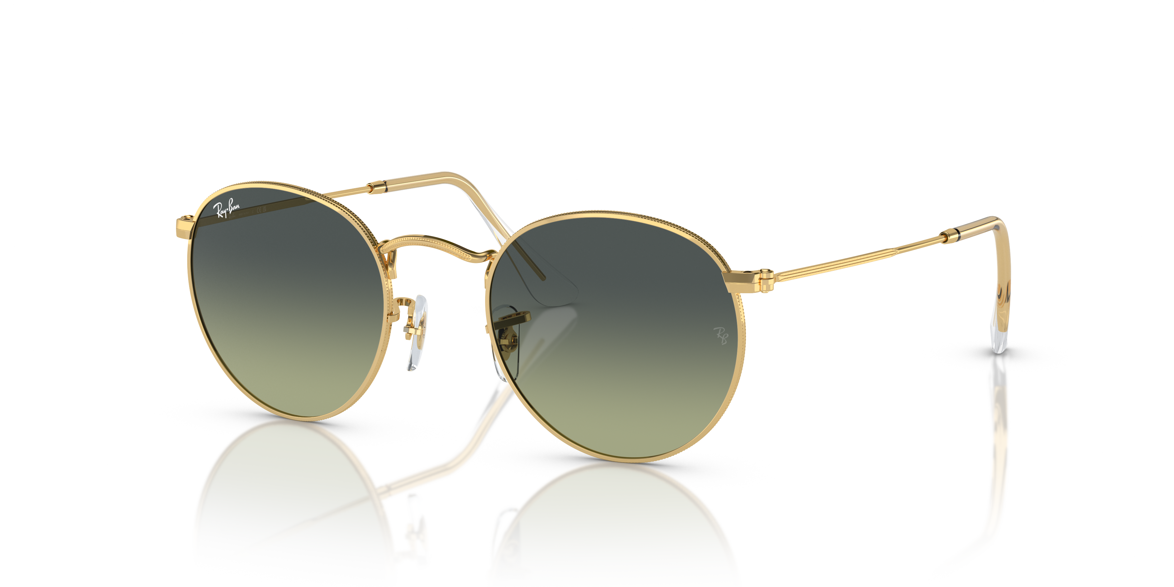 Round Metal Sunglasses in Arista Gold and Green Vintage - RB3447 | Ray-Ban®