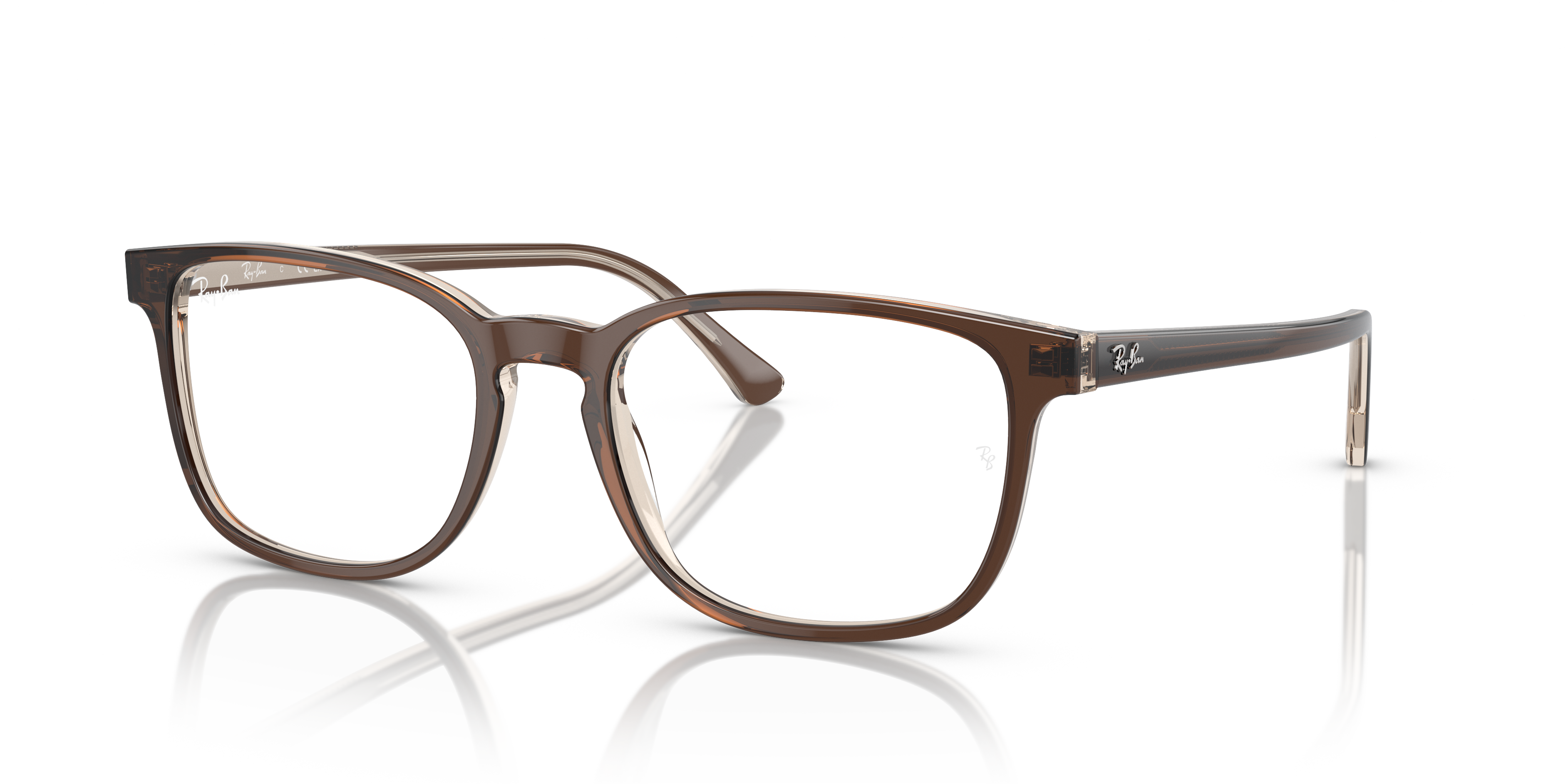 Rb5418 Optics Eyeglasses with Brown On Transparent Light Brown Frame ...