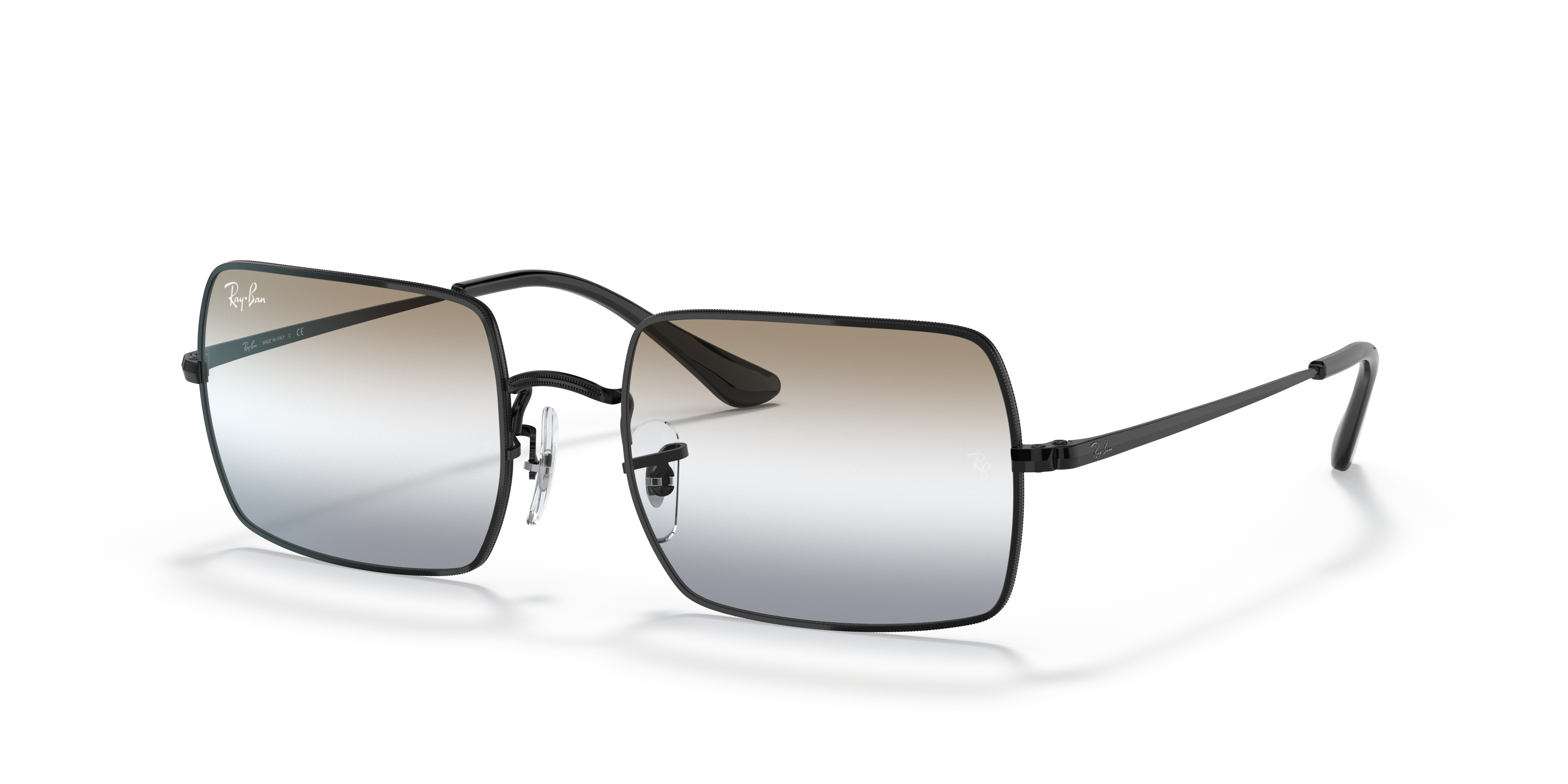 Rectangle 1969 Bi-gradient 搭 黑色 的 清澈棕色∕灰色渐变 - RB1969 | Ray-Ban® 雷朋