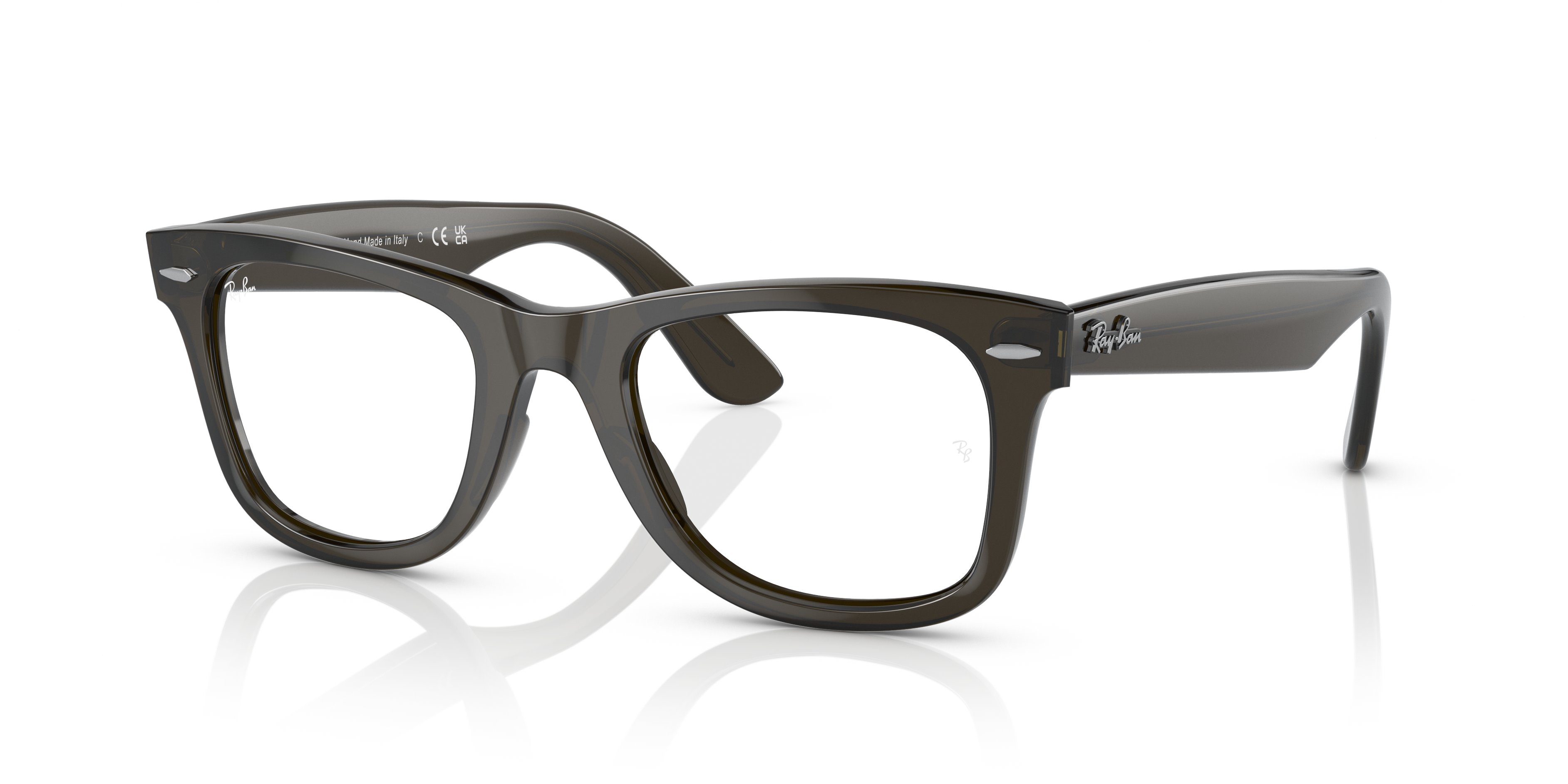 Wayfarer Ease Optics Eyeglasses with Transparent Olive Green Frame ...