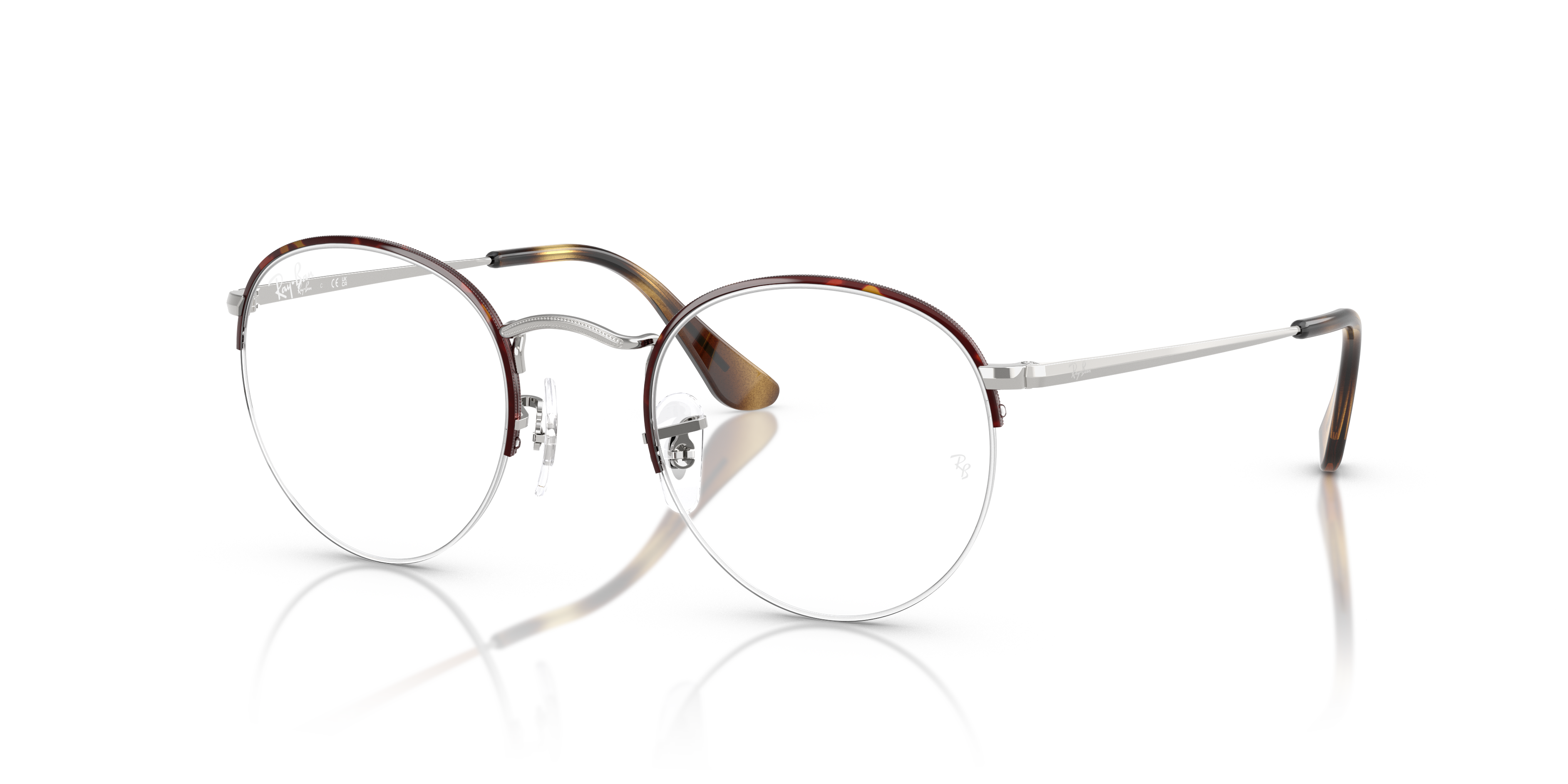 Round Gaze Eyeglasses with Havana On Silver Frame - RB3947V | Ray-Ban® CA