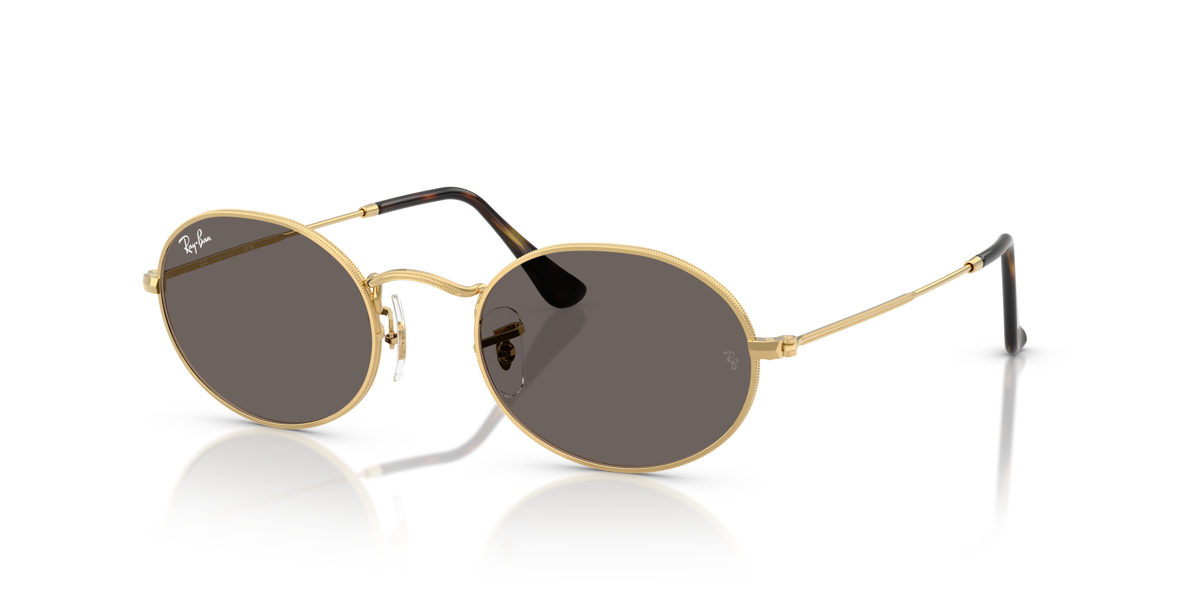 Gafas de Sol Oval Flat Lenses en Oro Arista y Gris Oscuro - RB3547N | Ray-Ban® ES