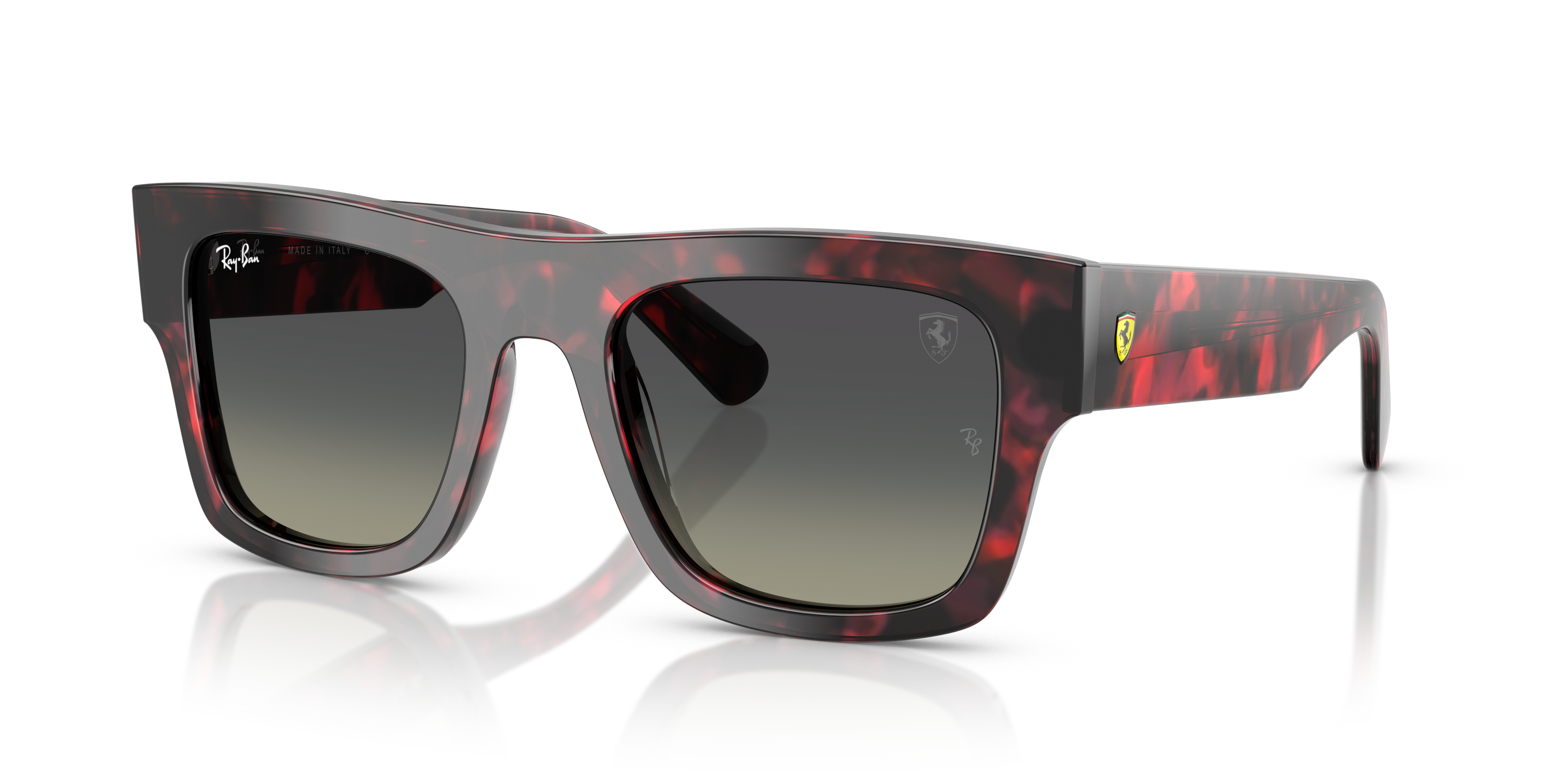 Óculos de Sol Rb2217m Scuderia Ferrari Collection em Havana vermelho e Cinza degradê - RB2217M ...