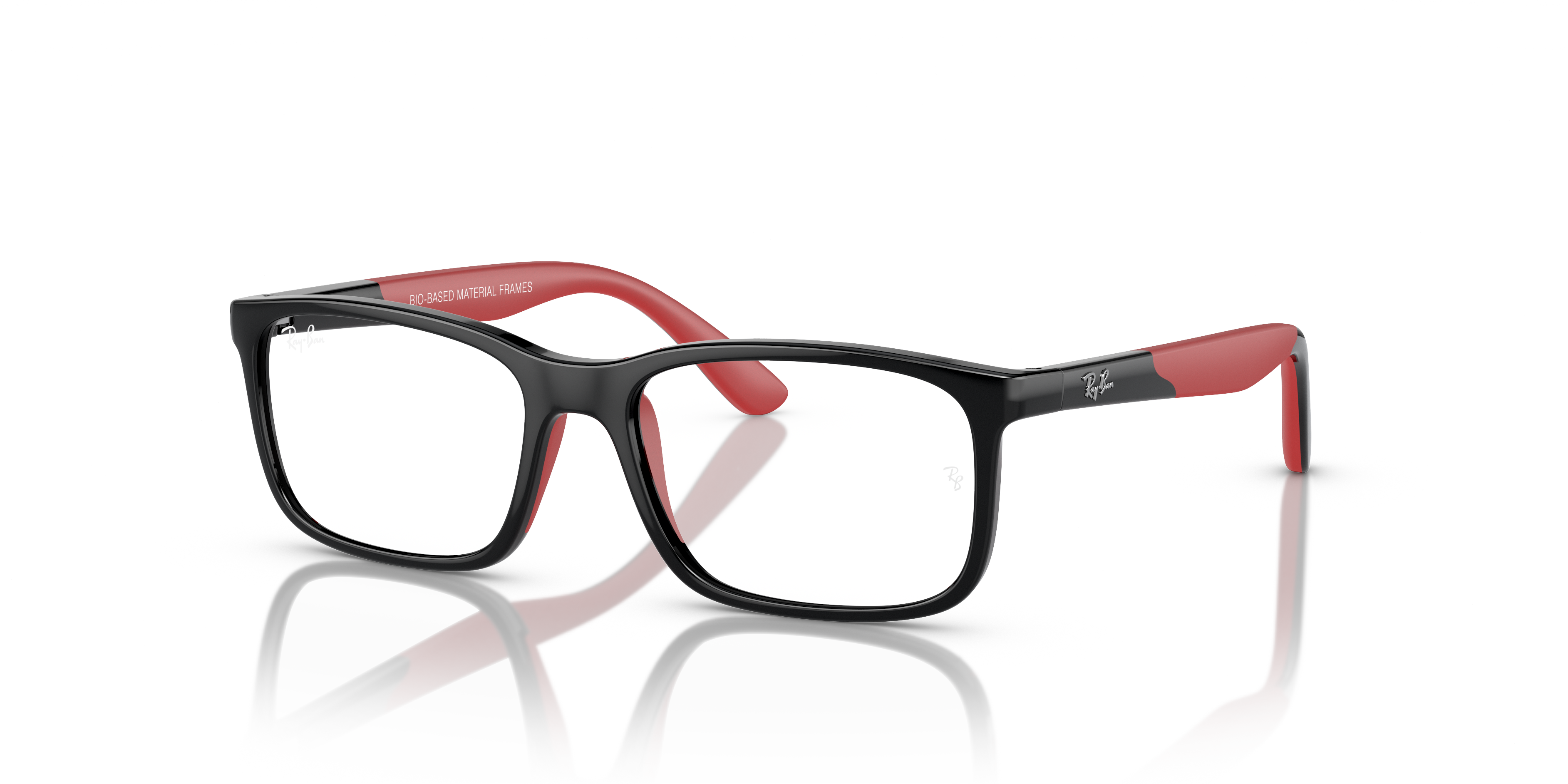 Rb1621 Optics Kids Bio-based Eyeglasses with Polished Black On Red ...