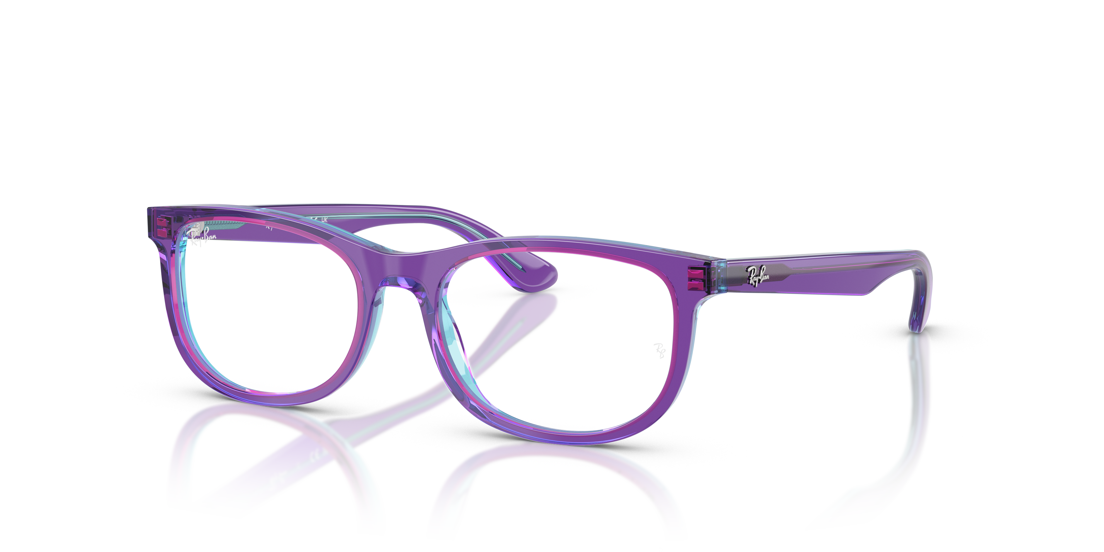 Rb1642 Optics Kids Eyeglasses with Transparent Violet & Light Blue ...