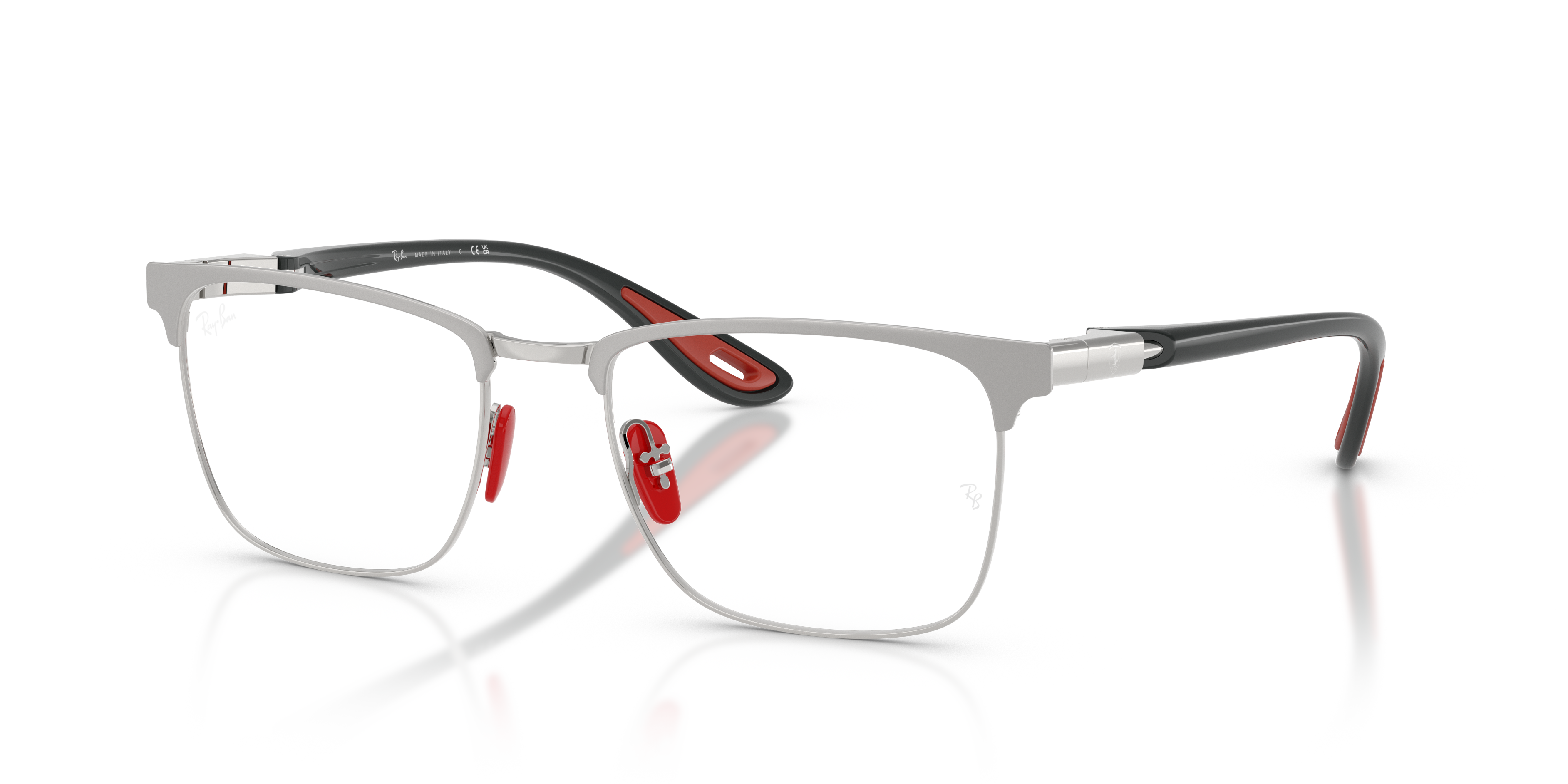 Rb6621m Optics Scuderia Ferrari Collection Eyeglasses with Matte Silver On Silver Frame ...