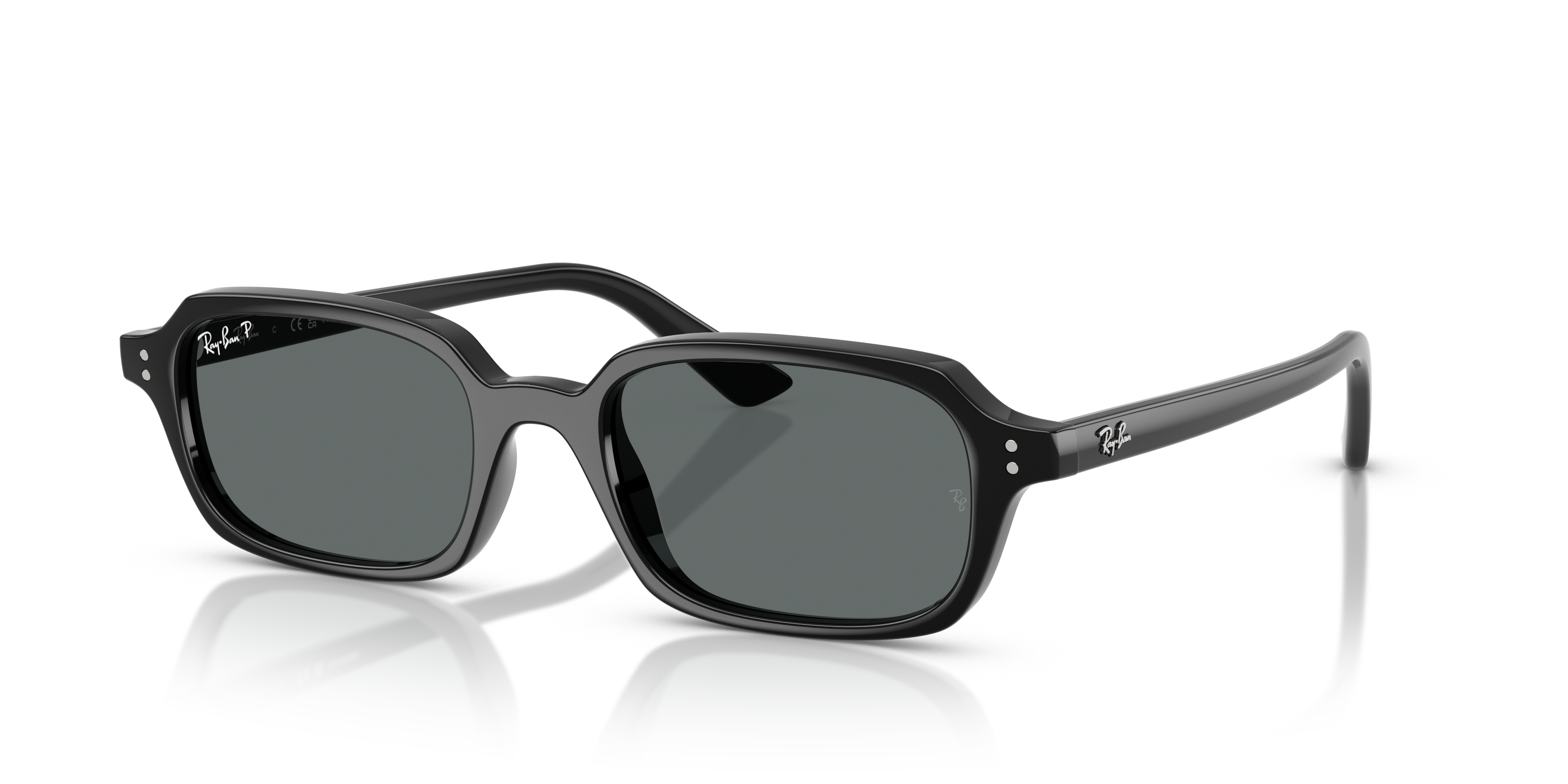 Zuri Bio-based Sunglasses in Black and Dark Grey Polar - RB4455 | Ray ...