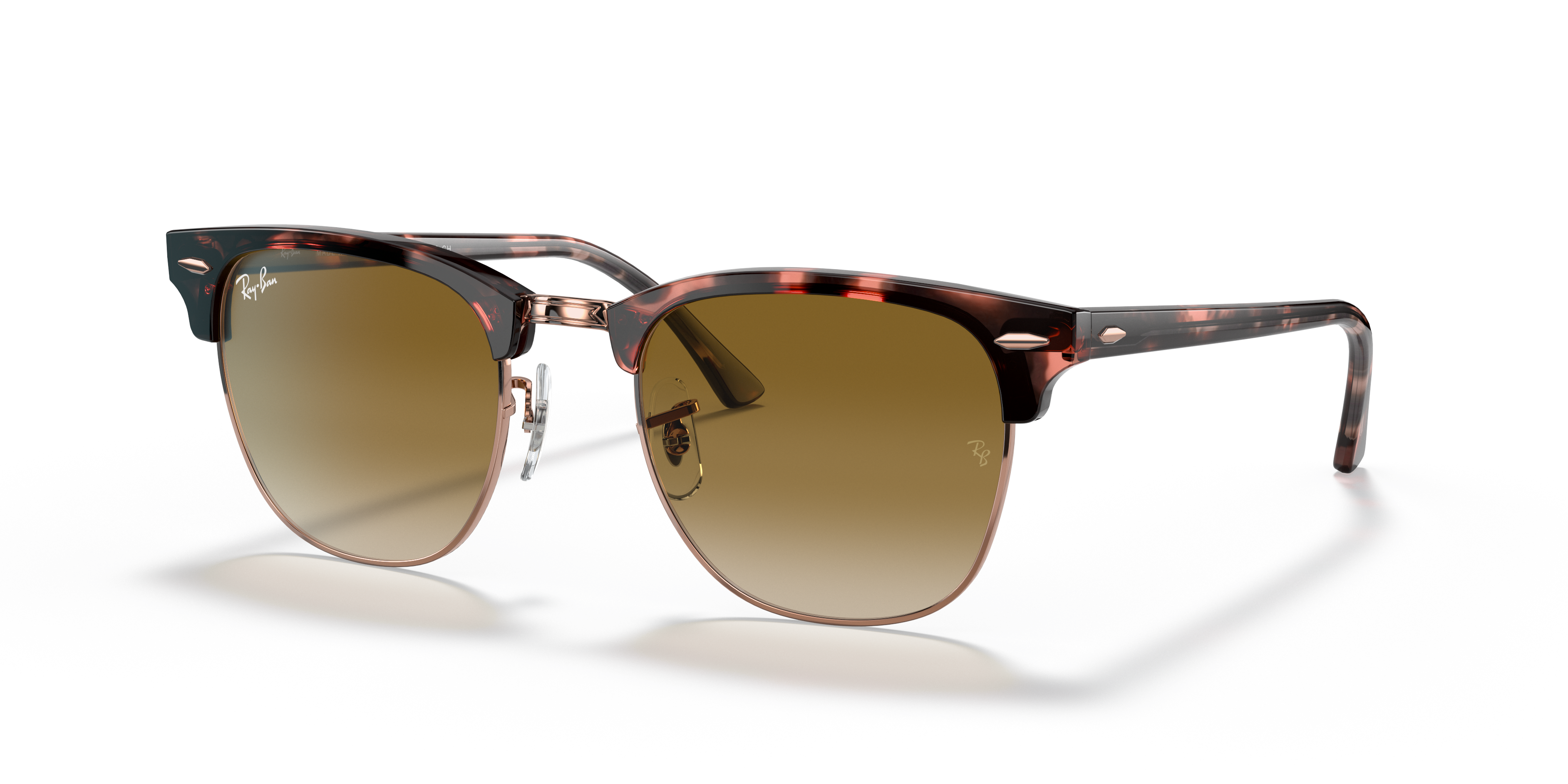 Clubmaster Fleck Sunglasses in Pink Havana and Light Brown Gradient ...