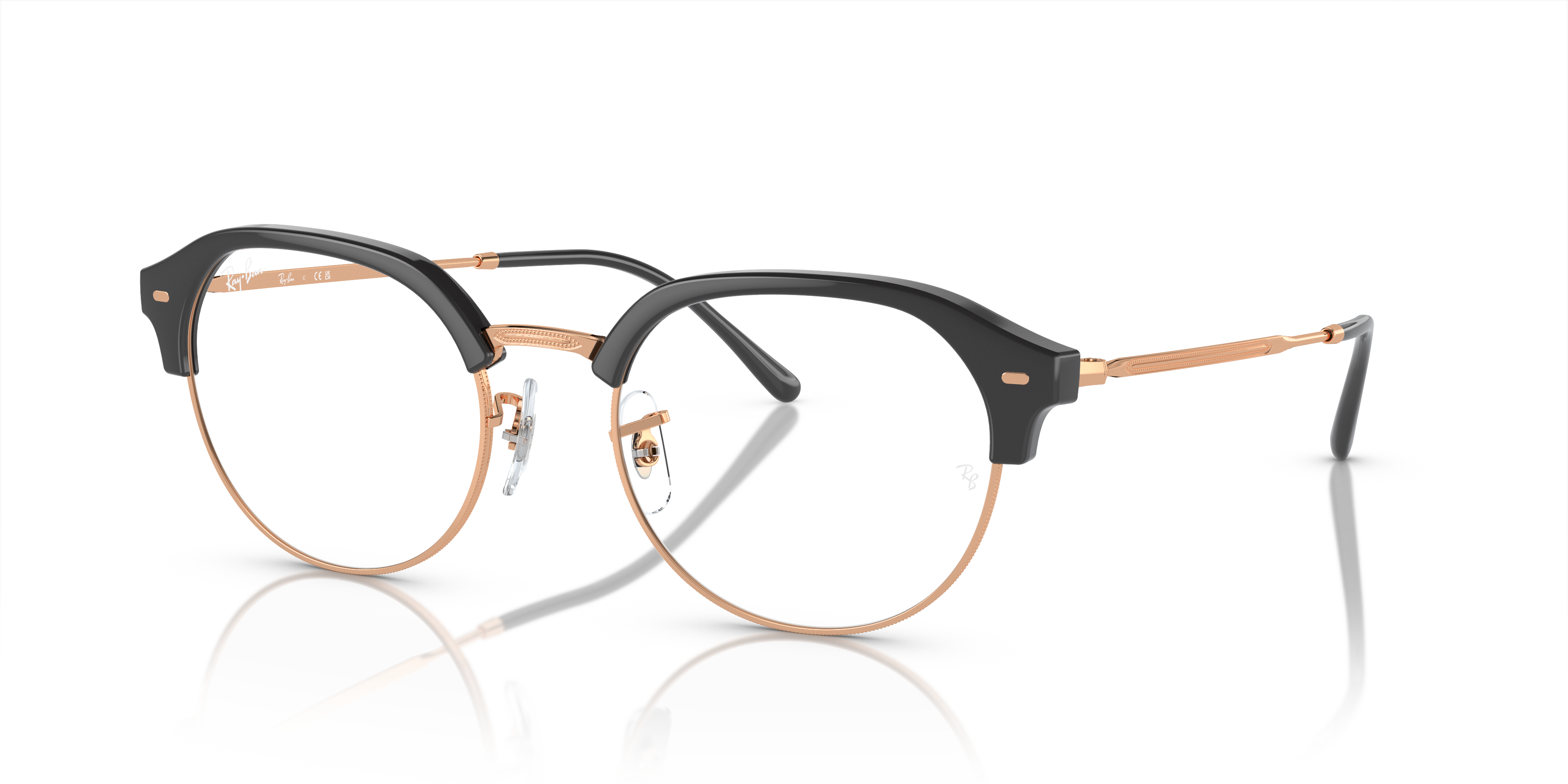 Rb7229 Optics Eyeglasses with Dark Grey On Rose Gold Frame - RB7229 ...