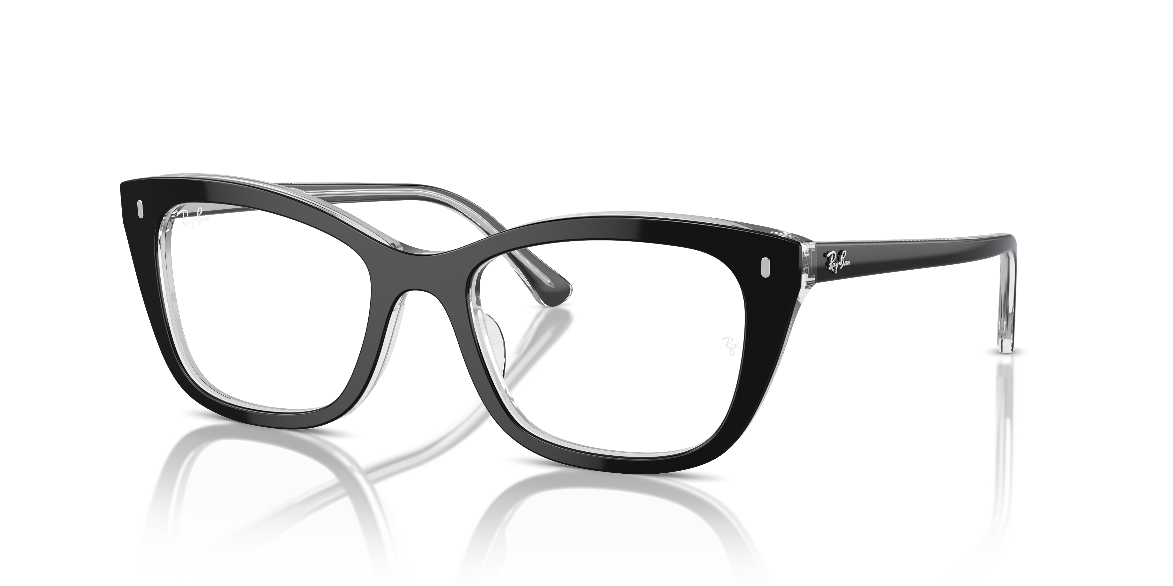 Rb5433 Optics Eyeglasses with Black On Transparent Frame - RB5433 | Ray ...