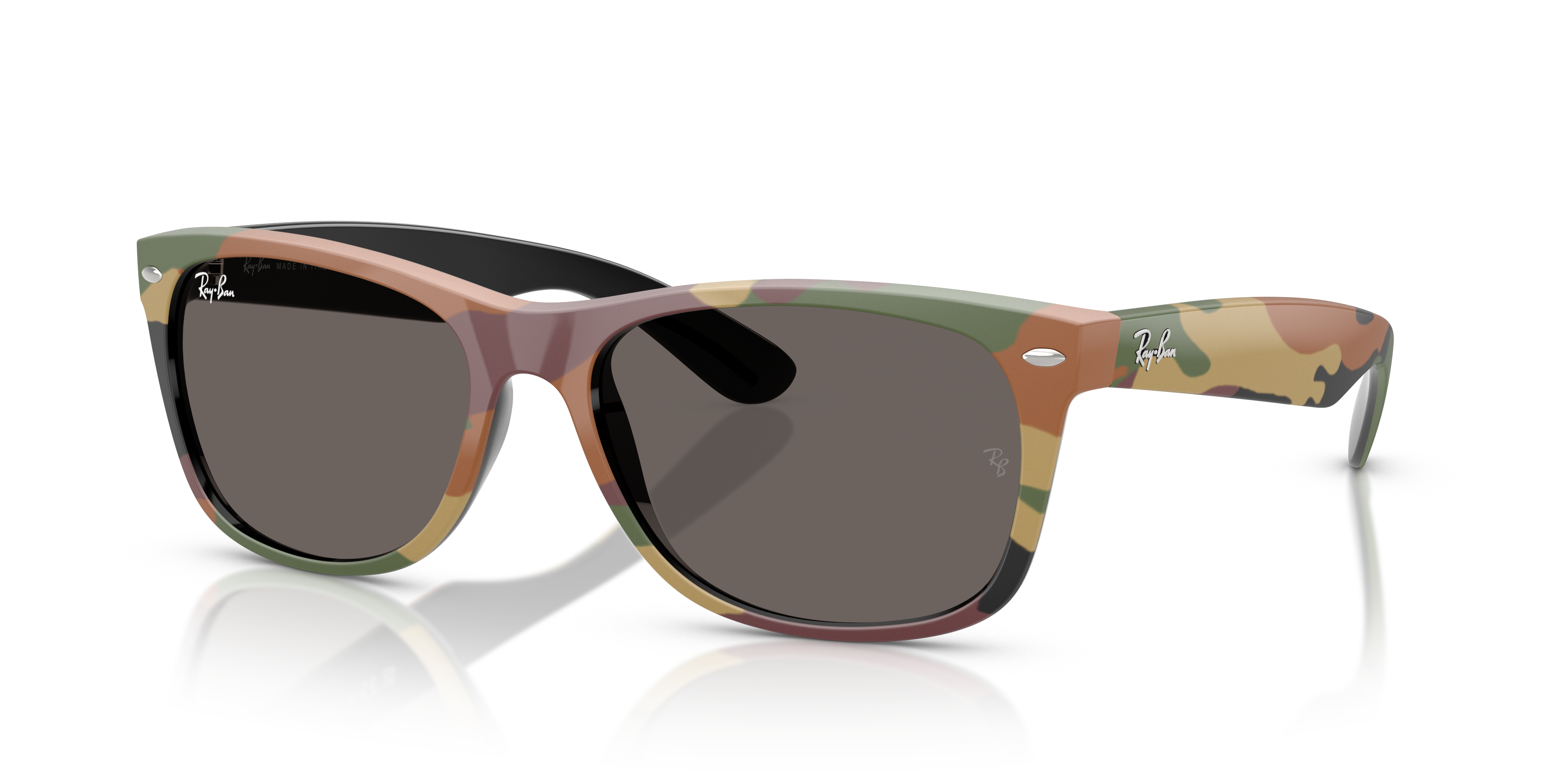 New Wayfarer Classic Sunglasses in Black & Green Camuflage and Dark ...