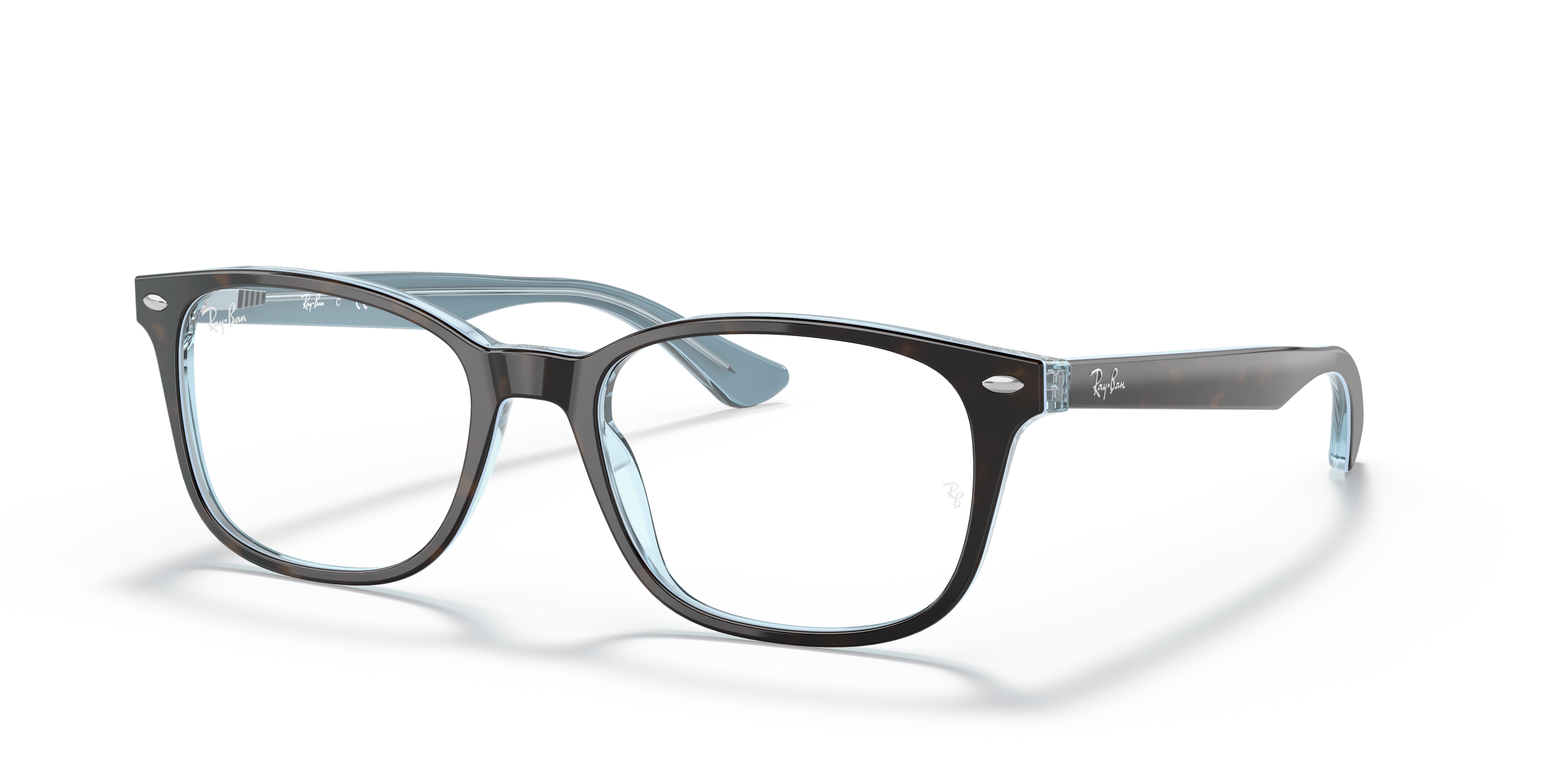 【レイバン公式ストア】 Ray-Ban® Rb5375 Optics メガネ | ライトブルー上にバーガンディー フレーム - RB5375