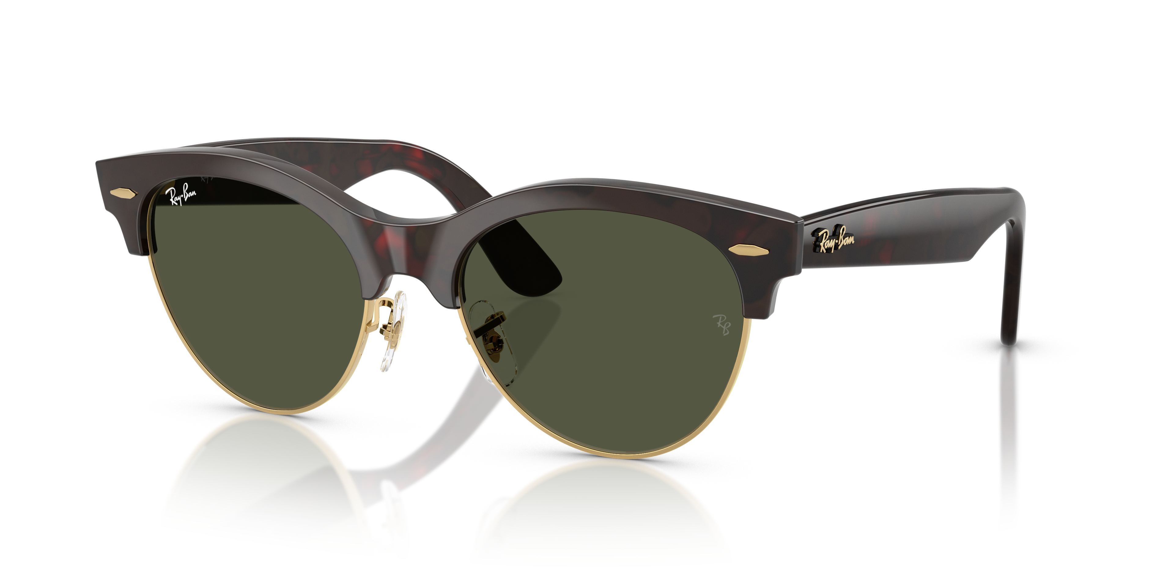 Clubmaster Way Sunglasses in Red Havana On Gold and Green - RB2341 ...