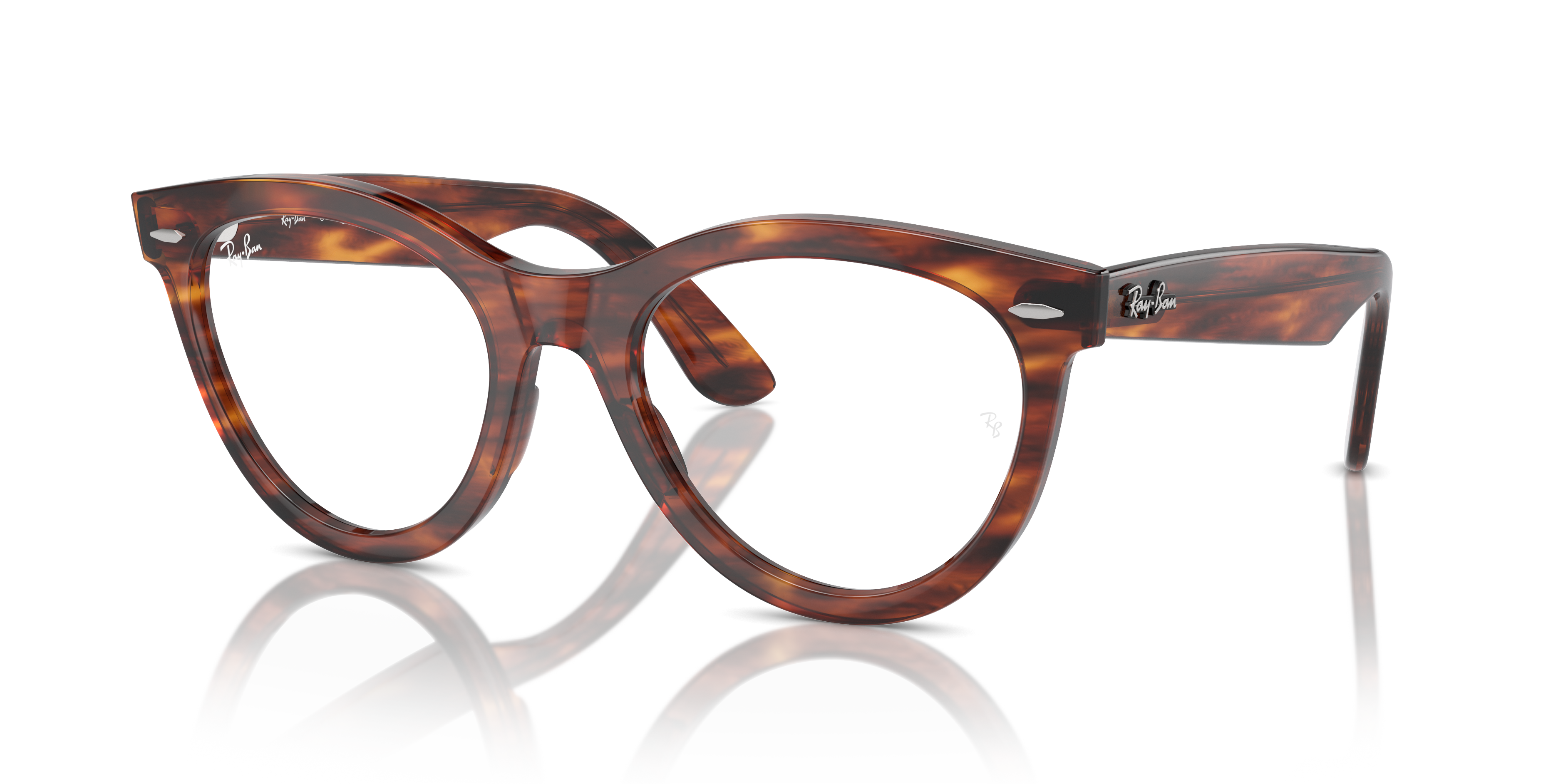 Wayfarer Way Optics Eyeglasses with Striped Havana Frame - RB2241V ...