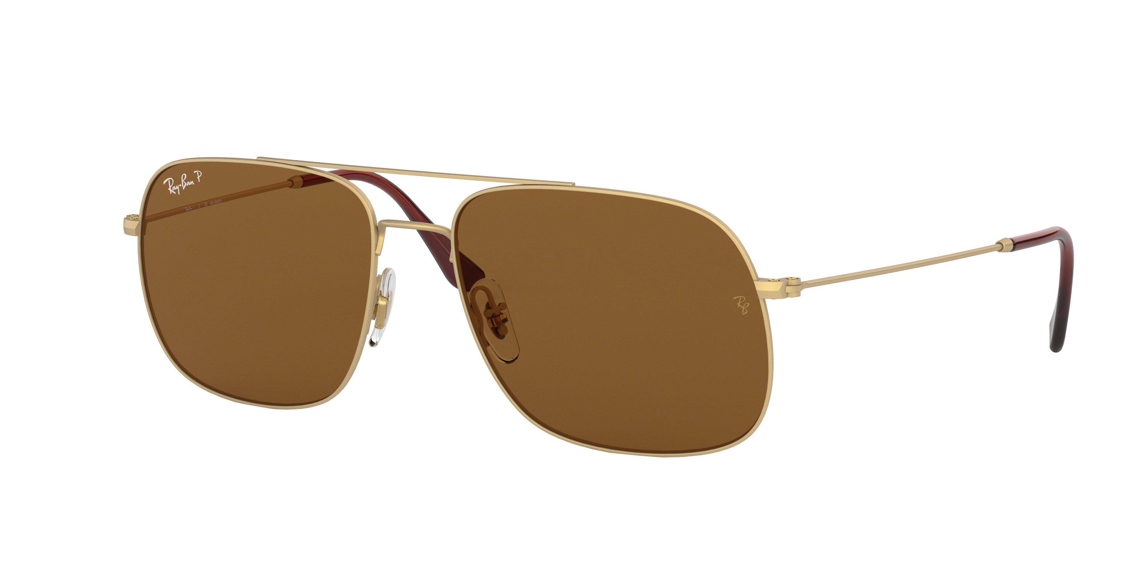 Andrea Sunglasses in Matte Gold and Dark Brown Polarized - RB3595 | Ray ...