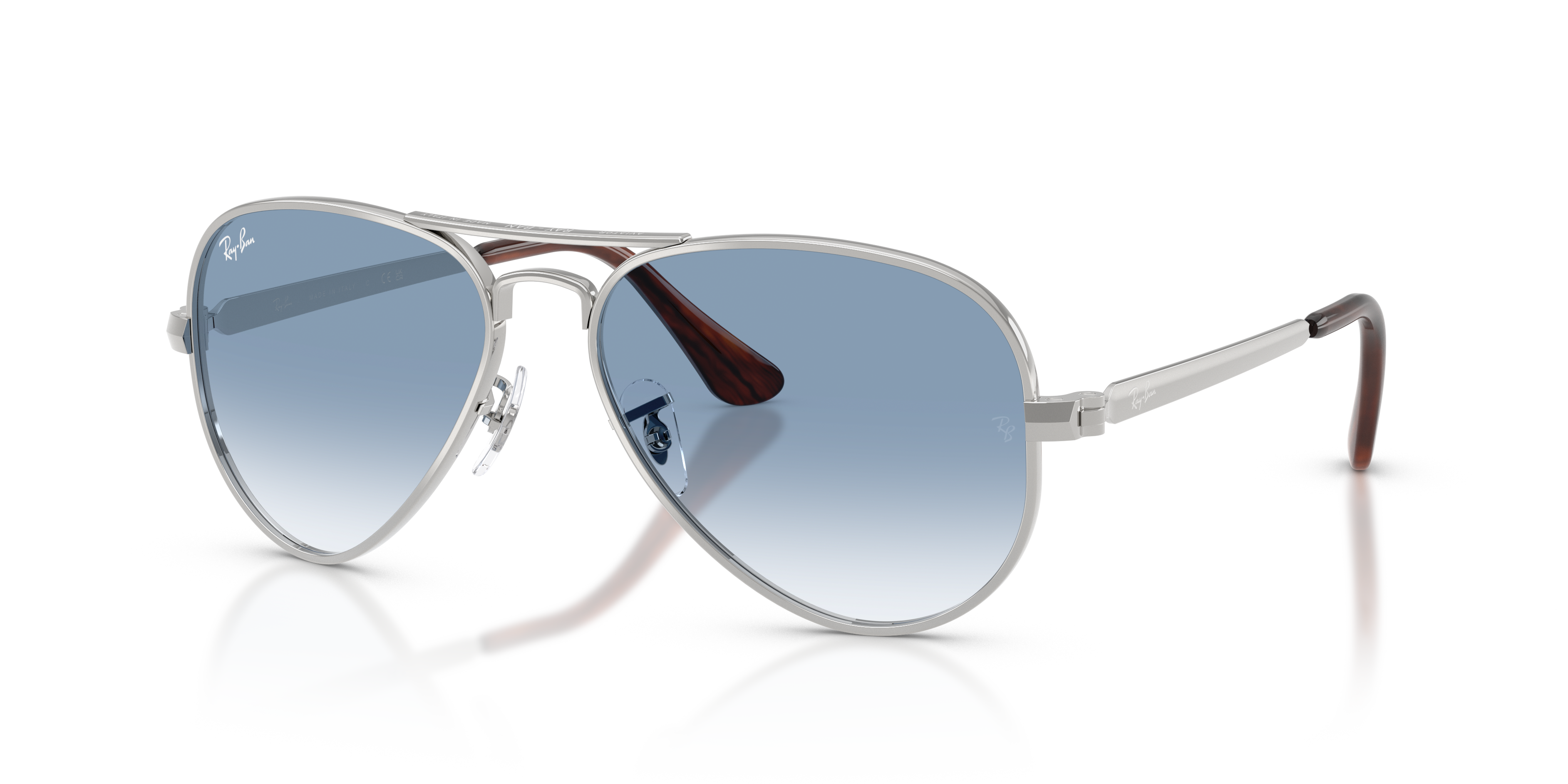 Aviator Max Sunglasses in Silver and Clear Gradient Blue - RB3925 | Ray ...