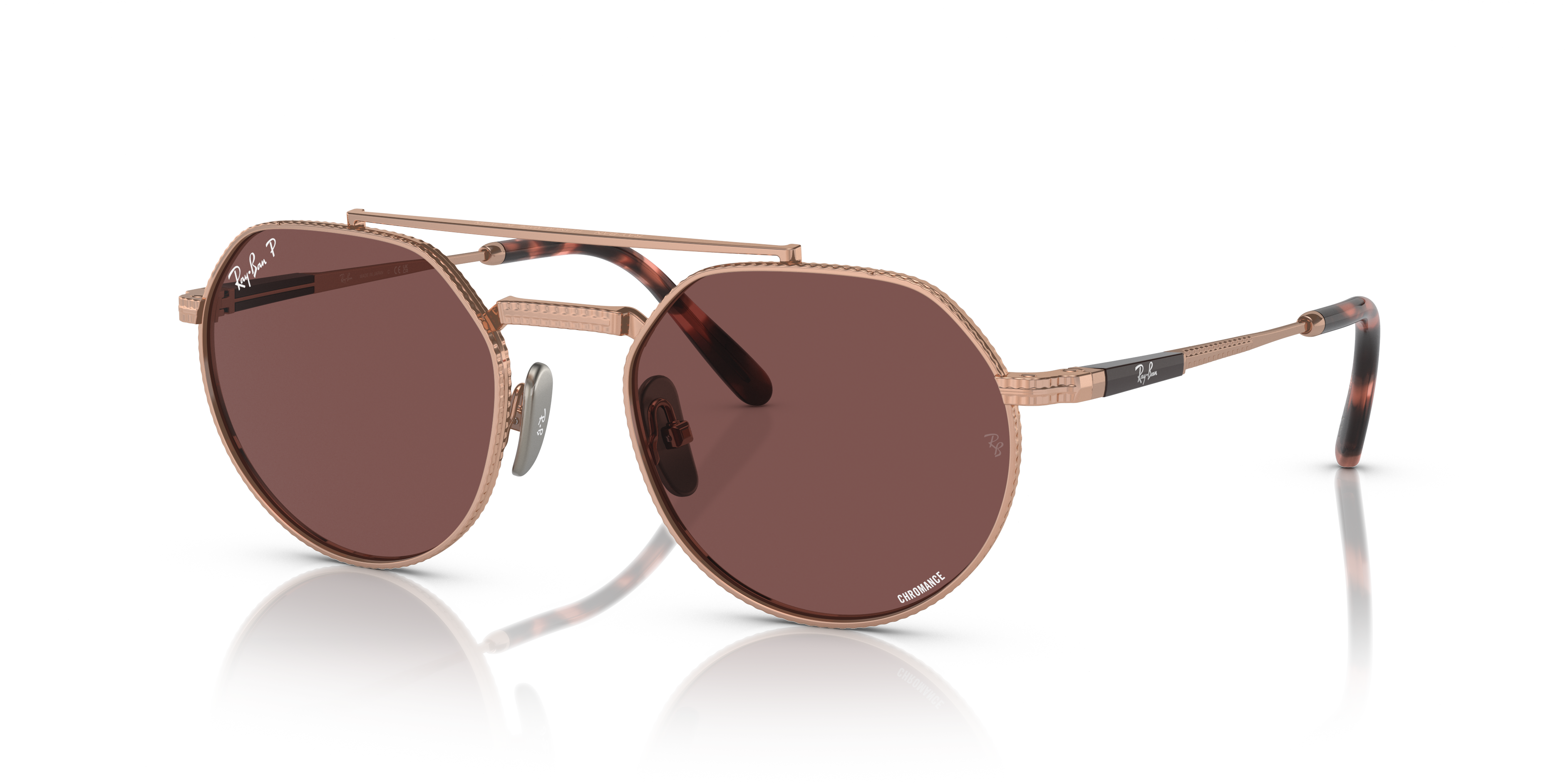 Jack Ii Titanium Sunglasses in Polished Rose Gold and Dark Violet ...