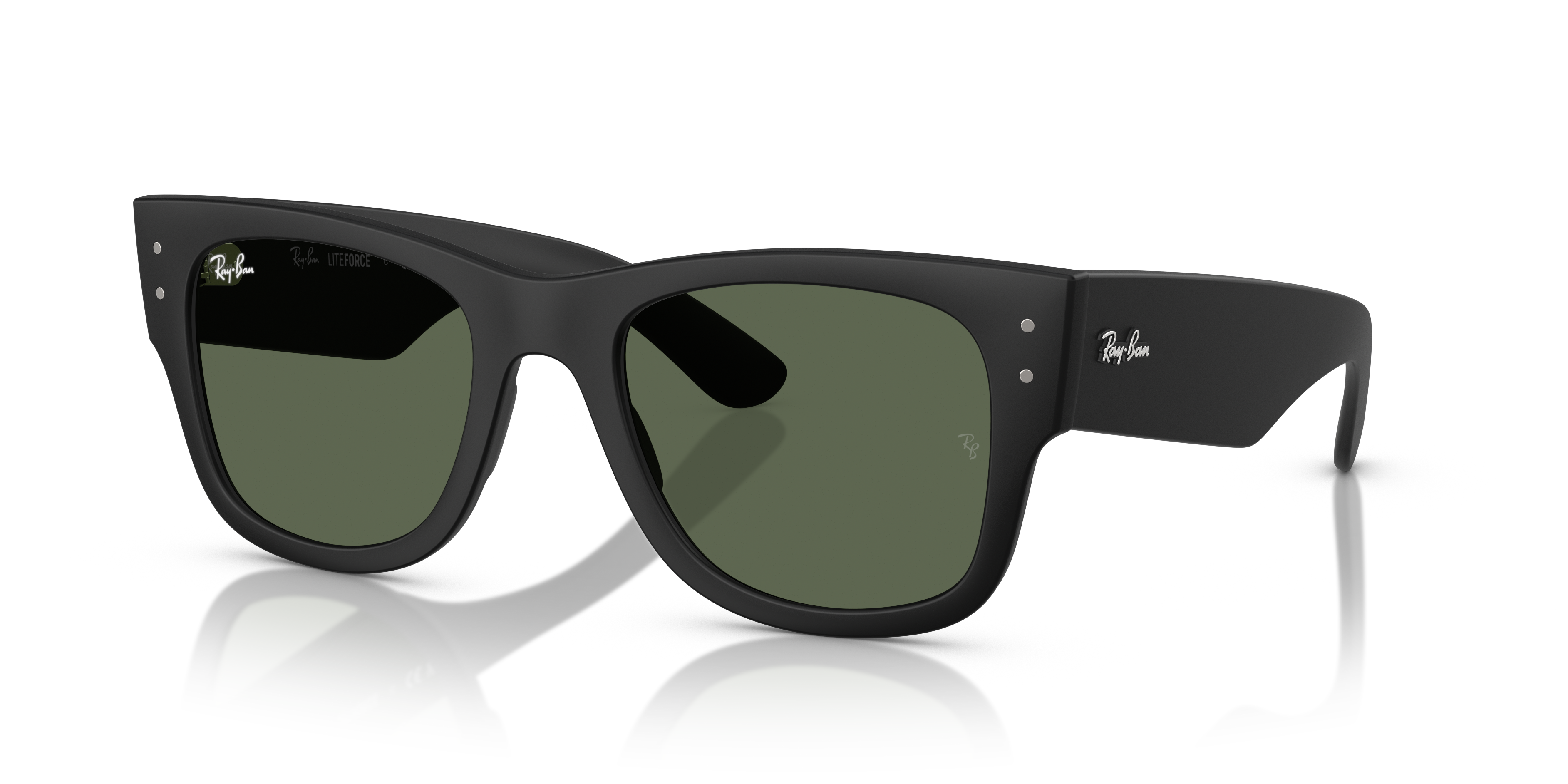 Lentes de sol Mega Wayfarer Liteforce en Negro Lijado y Verde Oscuro ...