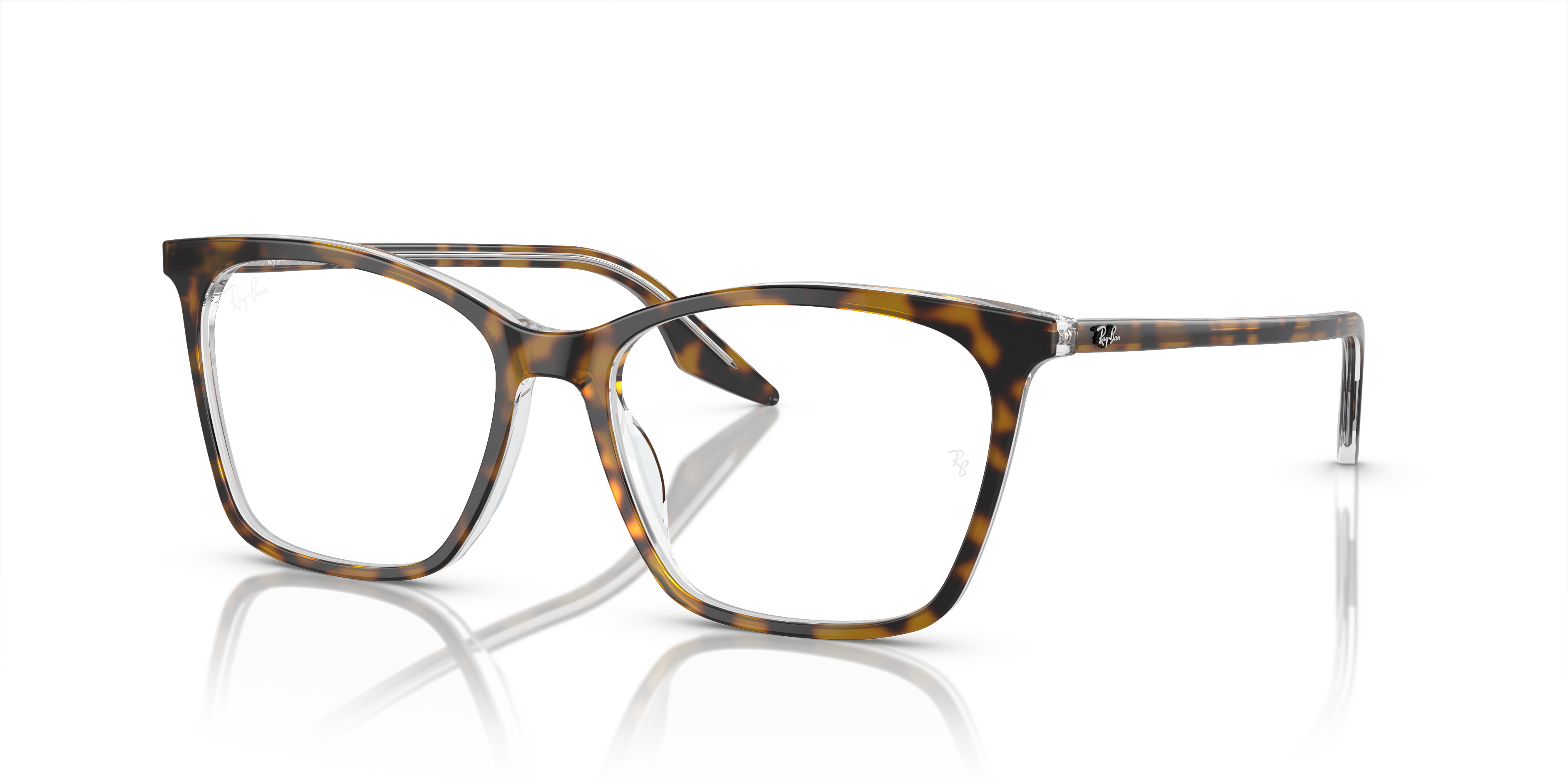 【レイバン公式ストア】 Ray-Ban® Rb5422 Optics メガネ | 透明上にハバナ フレーム - RB5422F