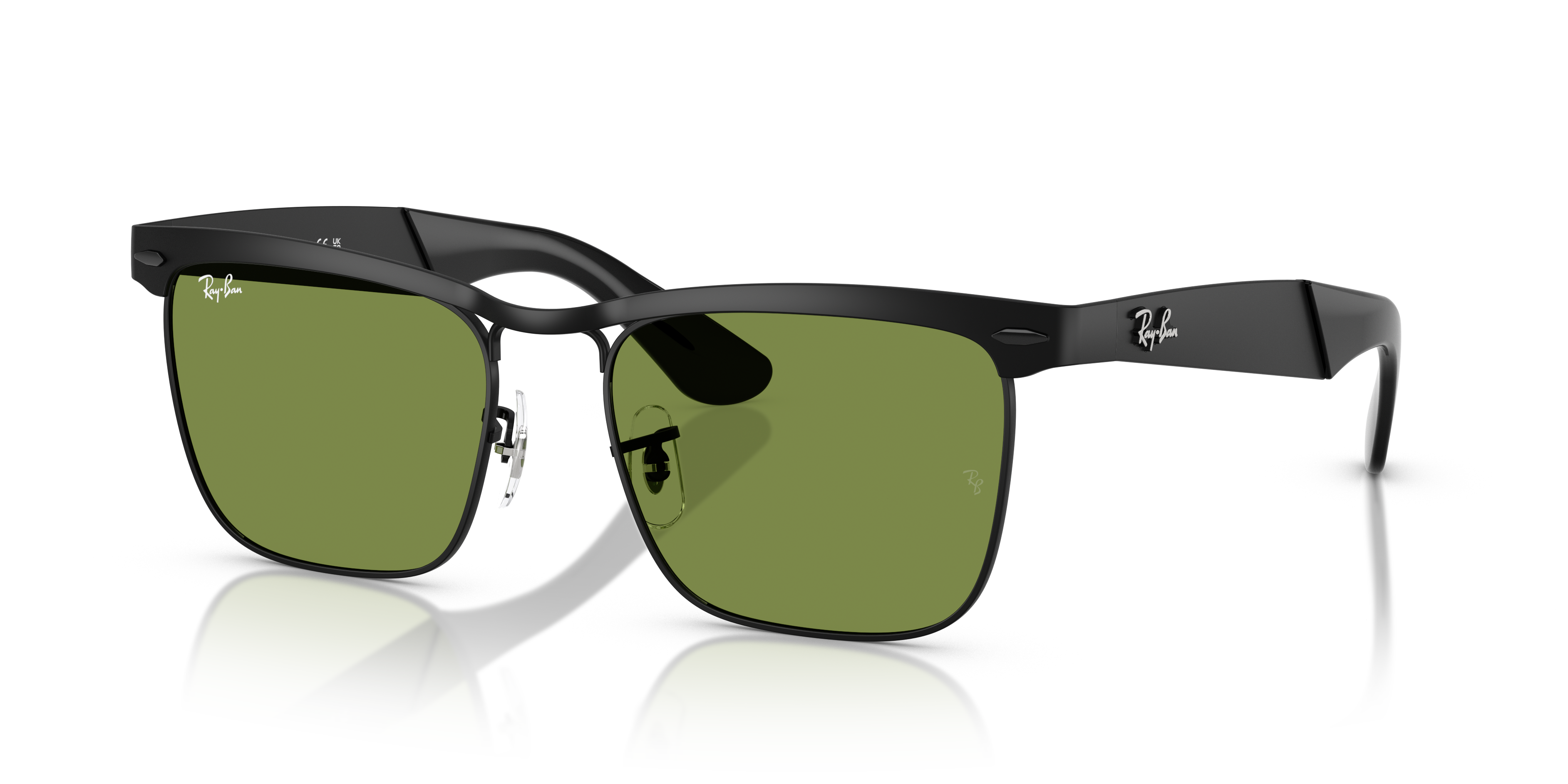Wayfarer Deluxe Sunglasses in Matte Black and Green - RB3875 | Ray-Ban® DK