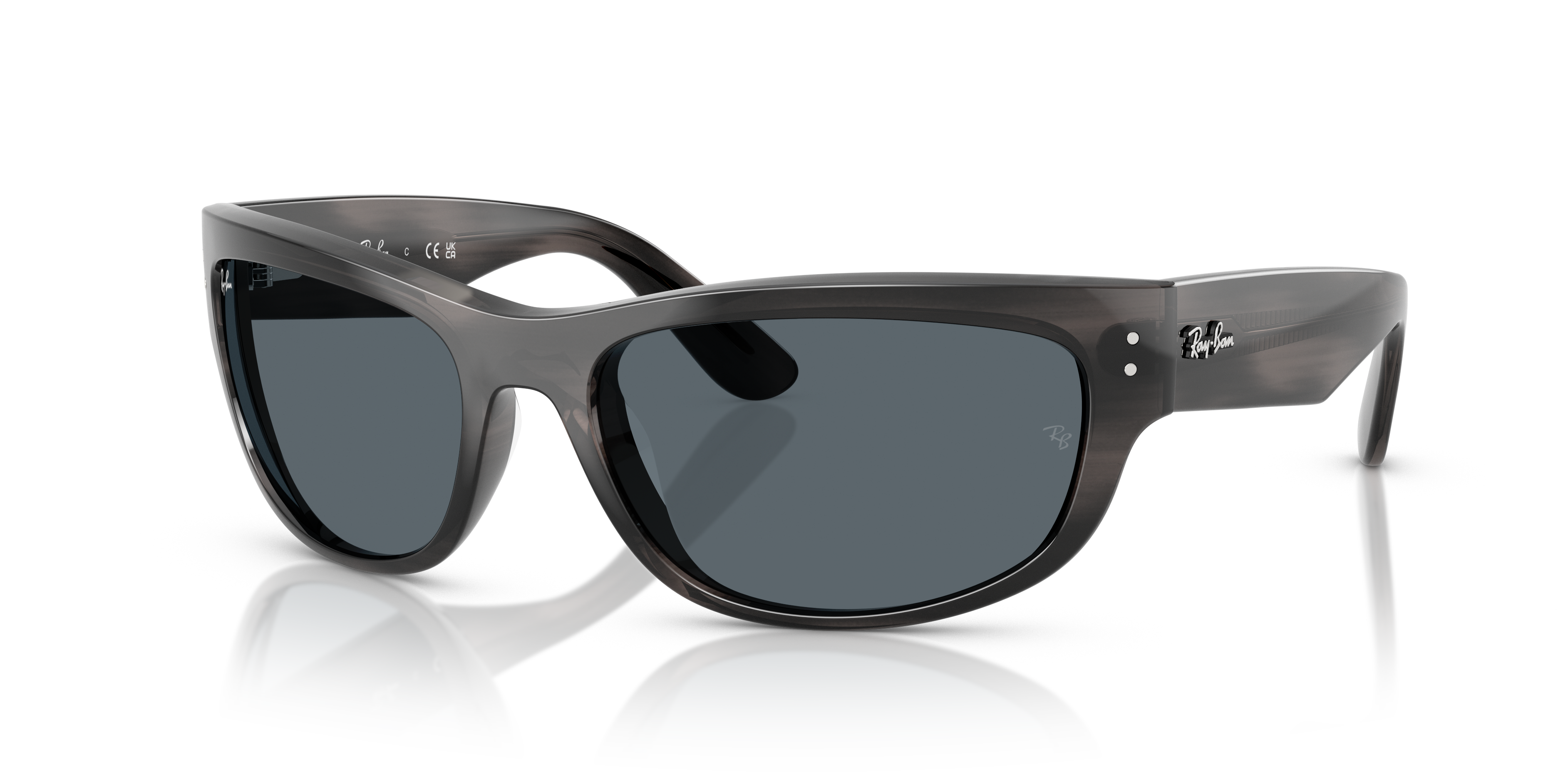 Solglasögon Mega Balorama i färgen Striped Gray med linser i färgen Blå ...