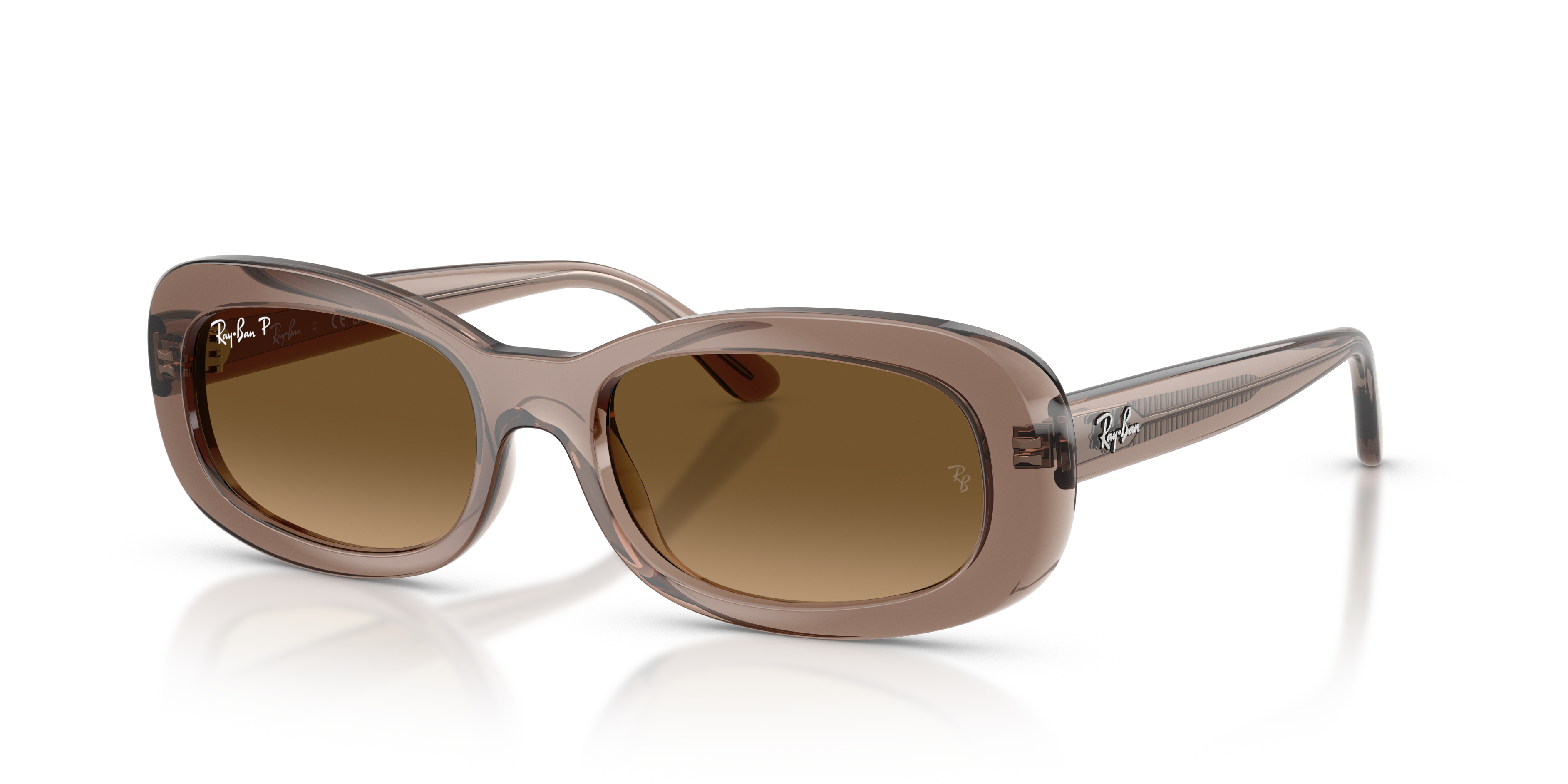 Rb2221 Sunglasses in Transparent Beige and Gradient Brown Polarized ...