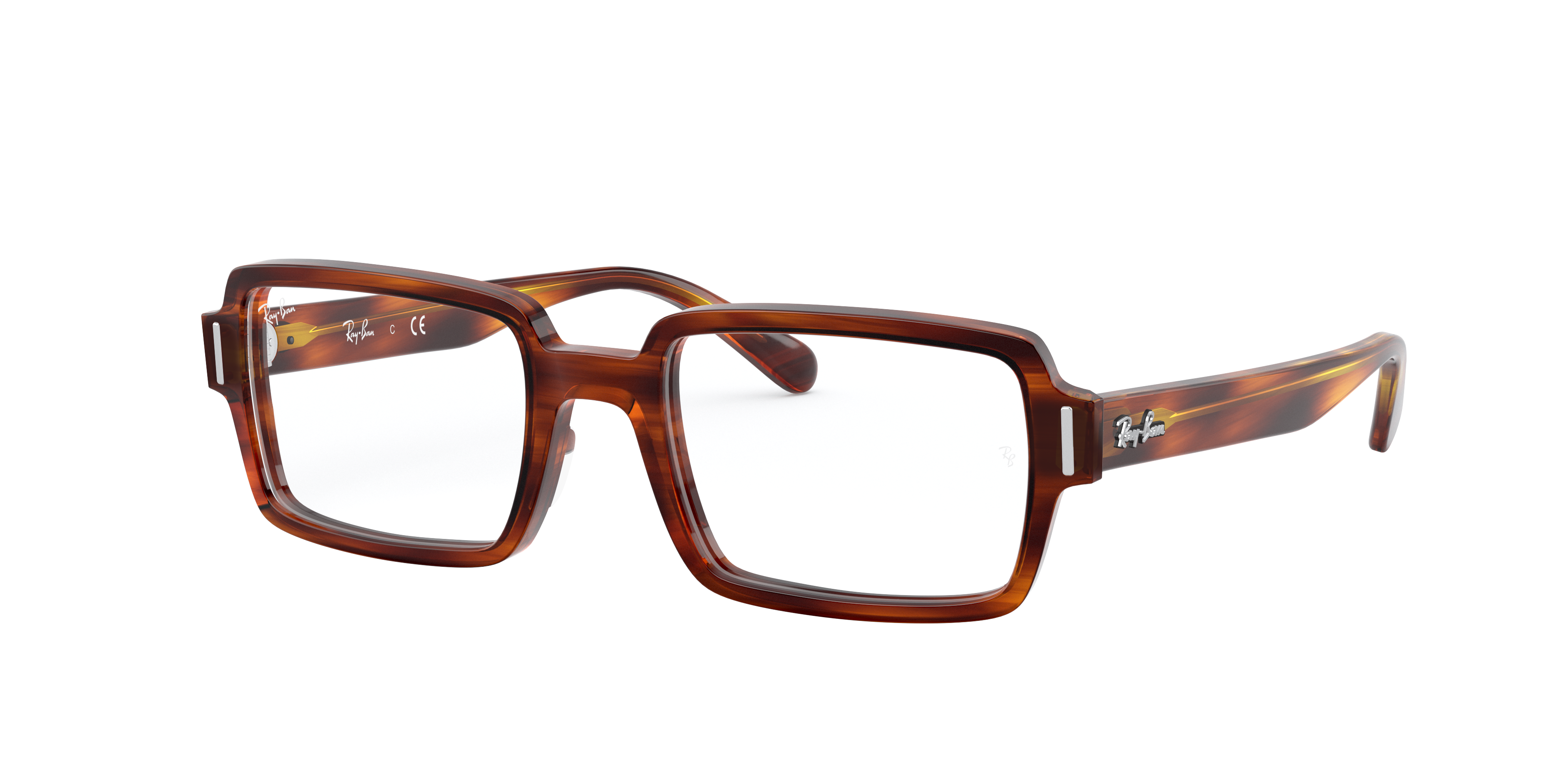 Benji Optics Eyeglasses with Polished Striped Havana Frame - RB5473 ...