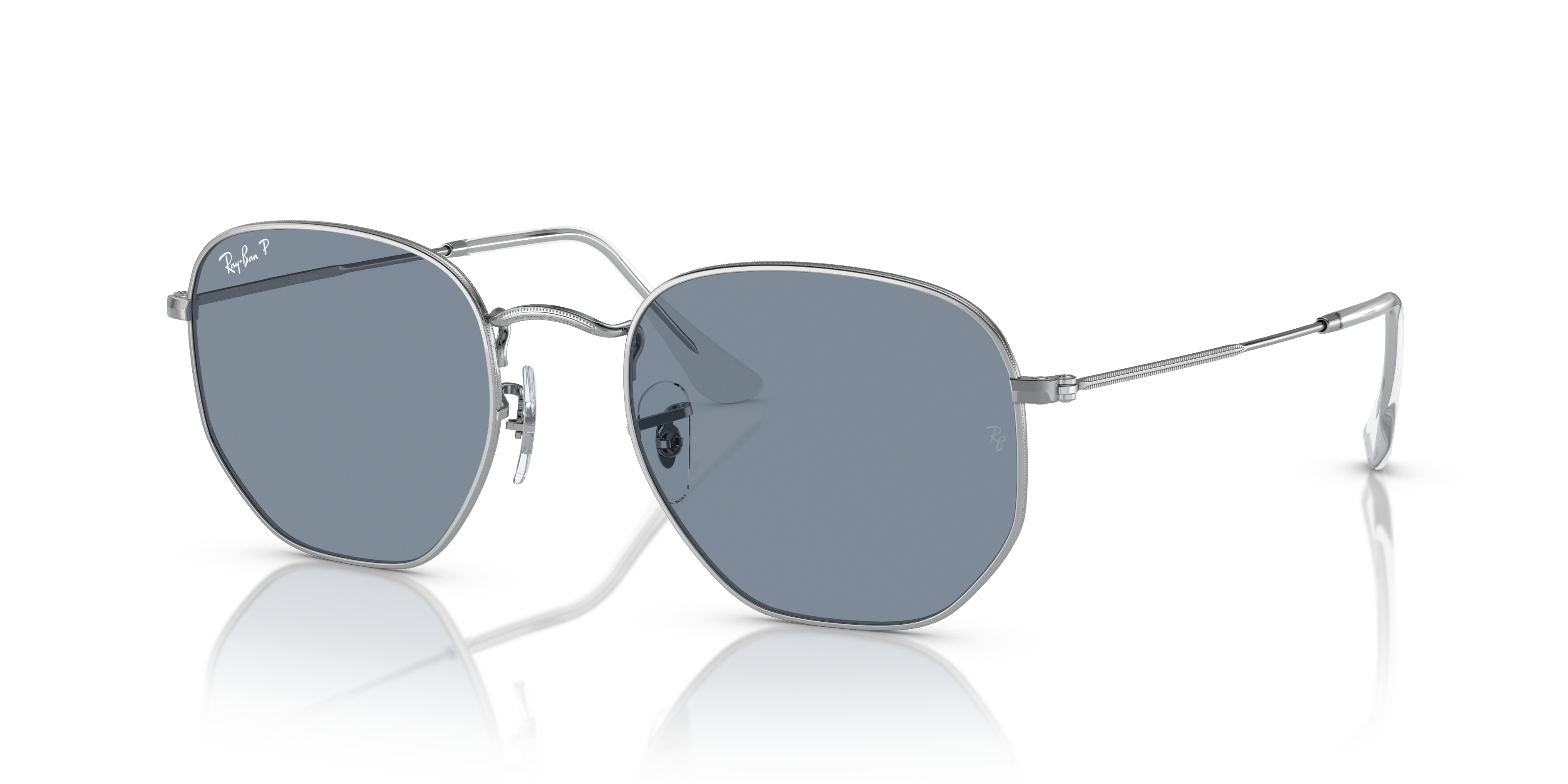 Hexagonal Flat Lenses Sunglasses in Silver and Blue - RB3548N | Ray-Ban® US