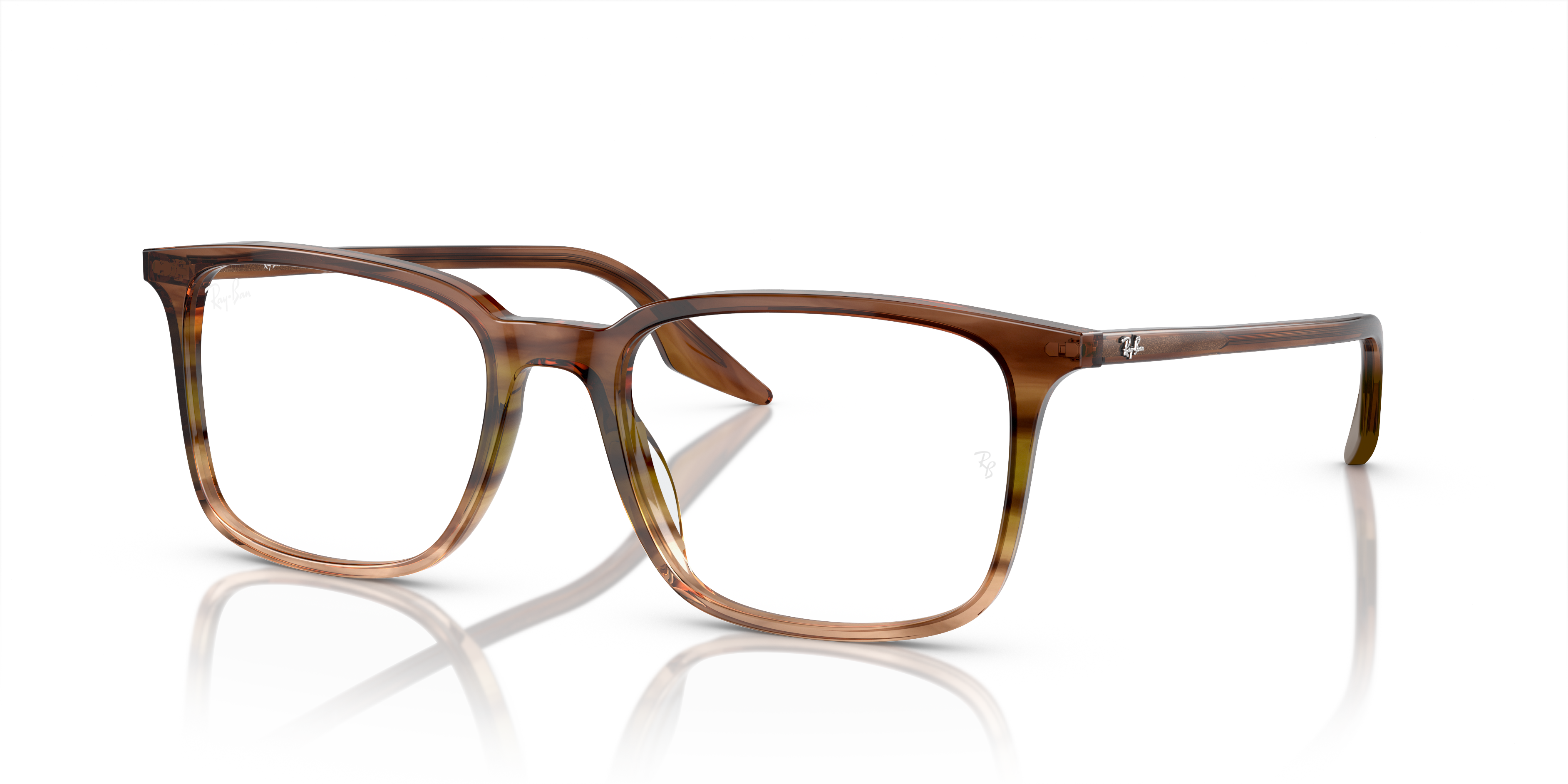 Rb5421 Optics Eyeglasses with Striped Brown & Green Frame - RB5421 ...