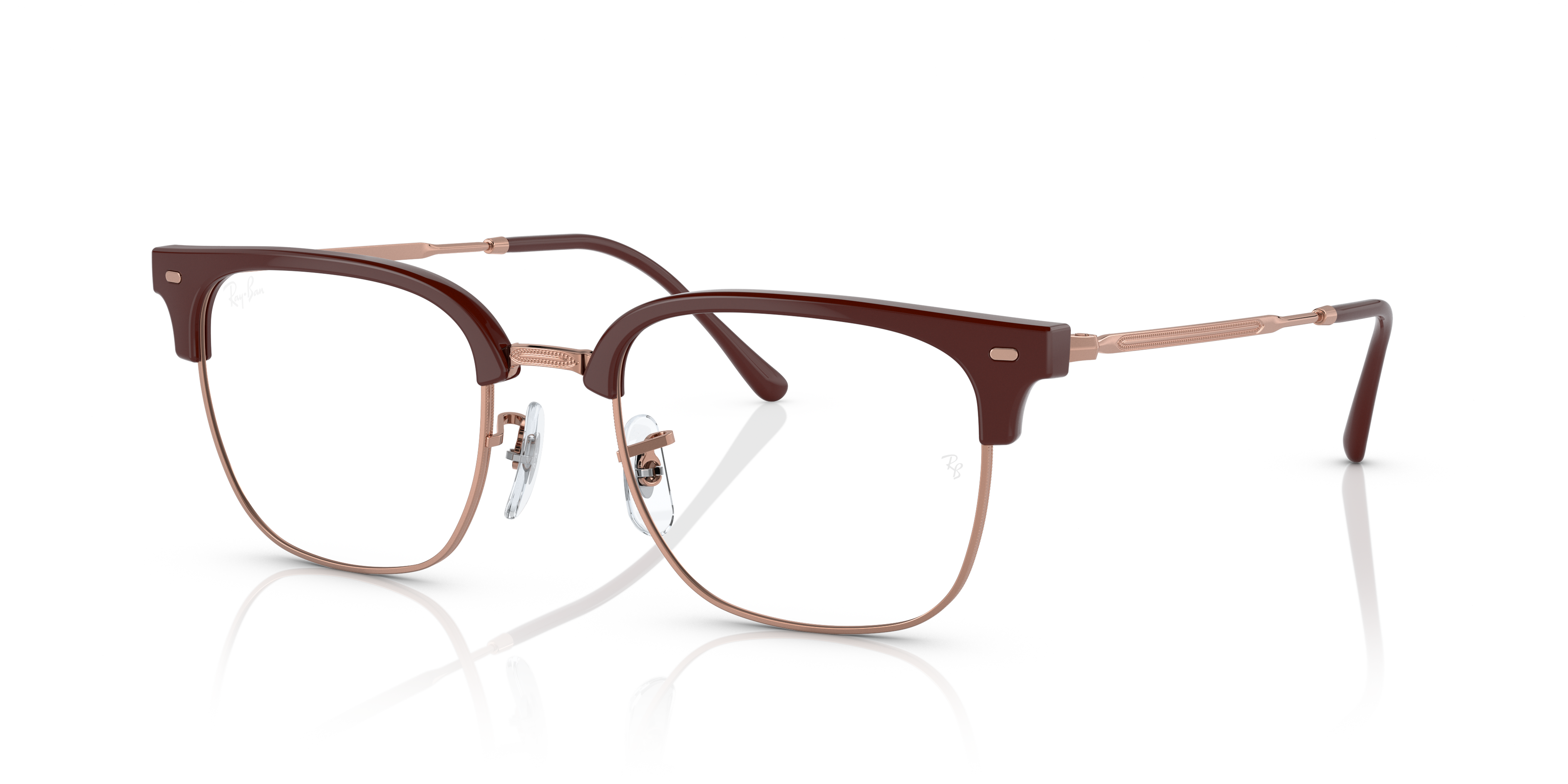 New Clubmaster Optics Eyeglasses with Bordeaux On Rose Gold Frame ...