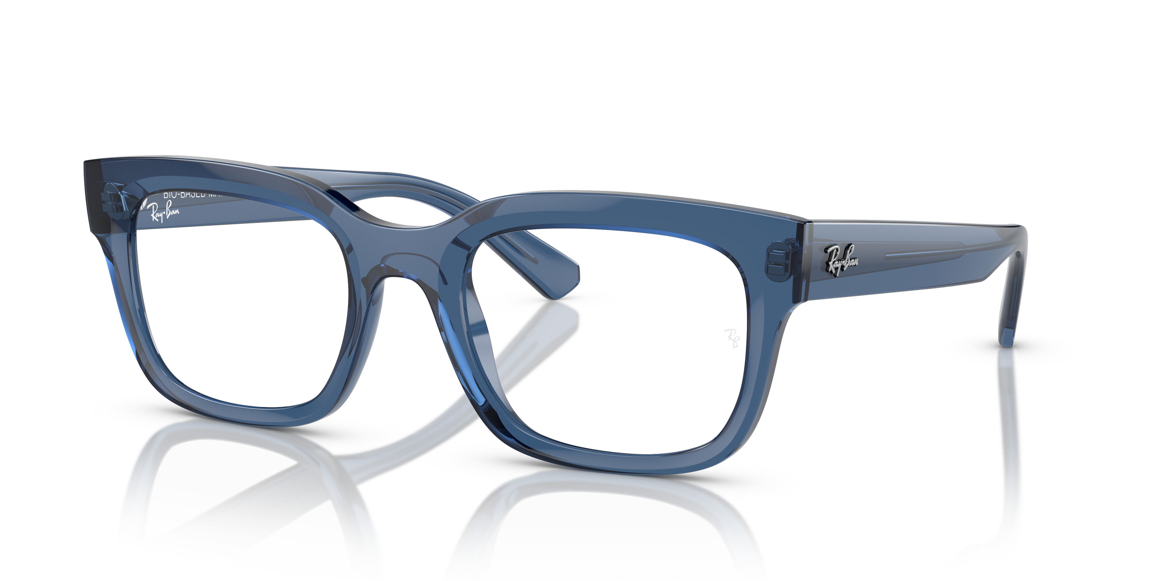 Chad Optics Bio-based Eyeglasses with Transparent Dark Blue Frame ...