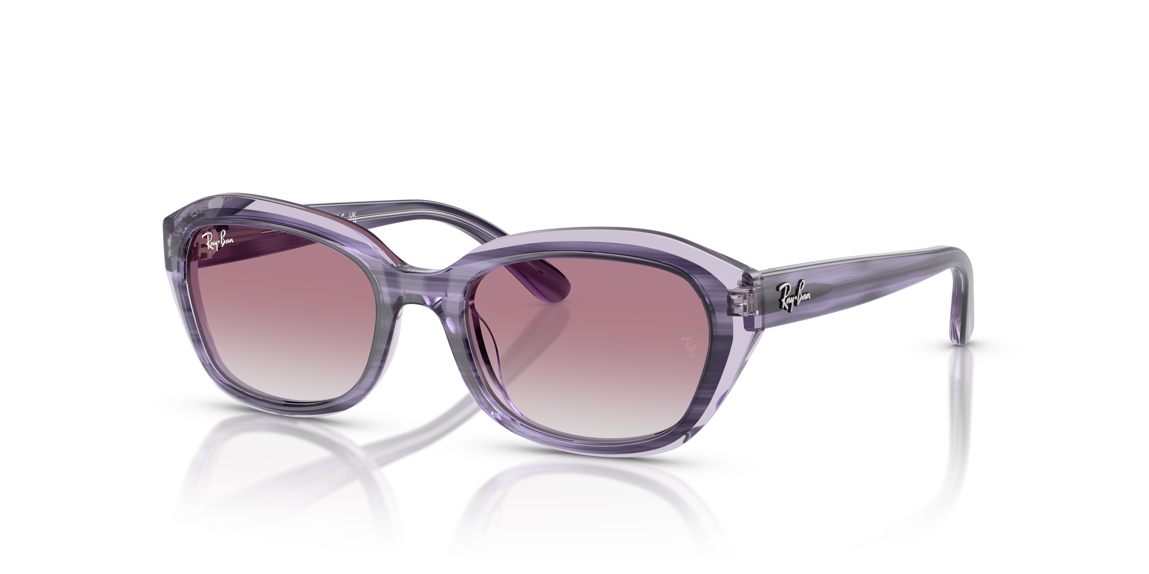 Rb9081s Kids Sunglasses in Striped Violet On Transparent Violet and ...