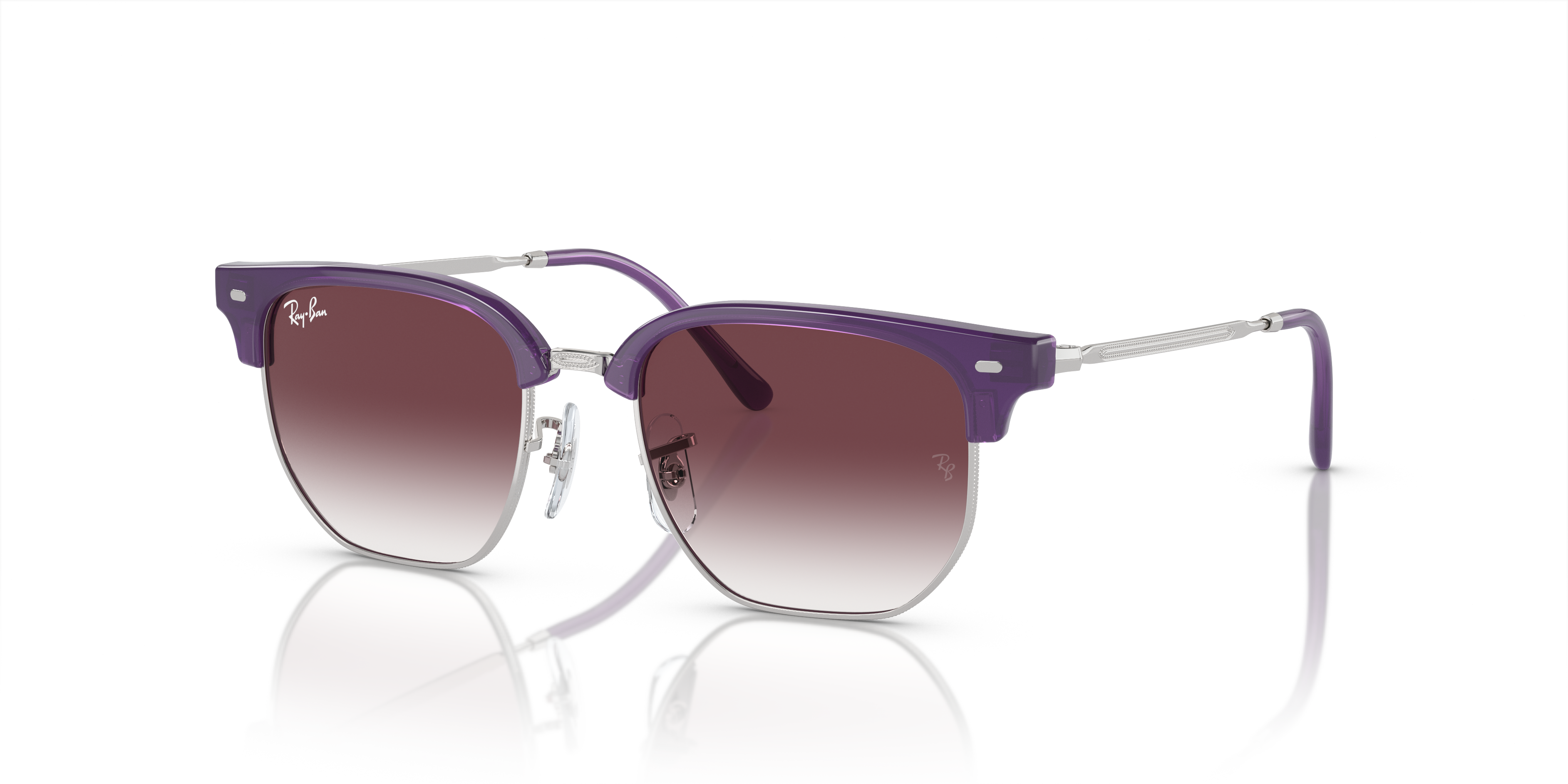 New Clubmaster Kids Sunglasses in Opal Violet On Silver and Grey/Violet ...