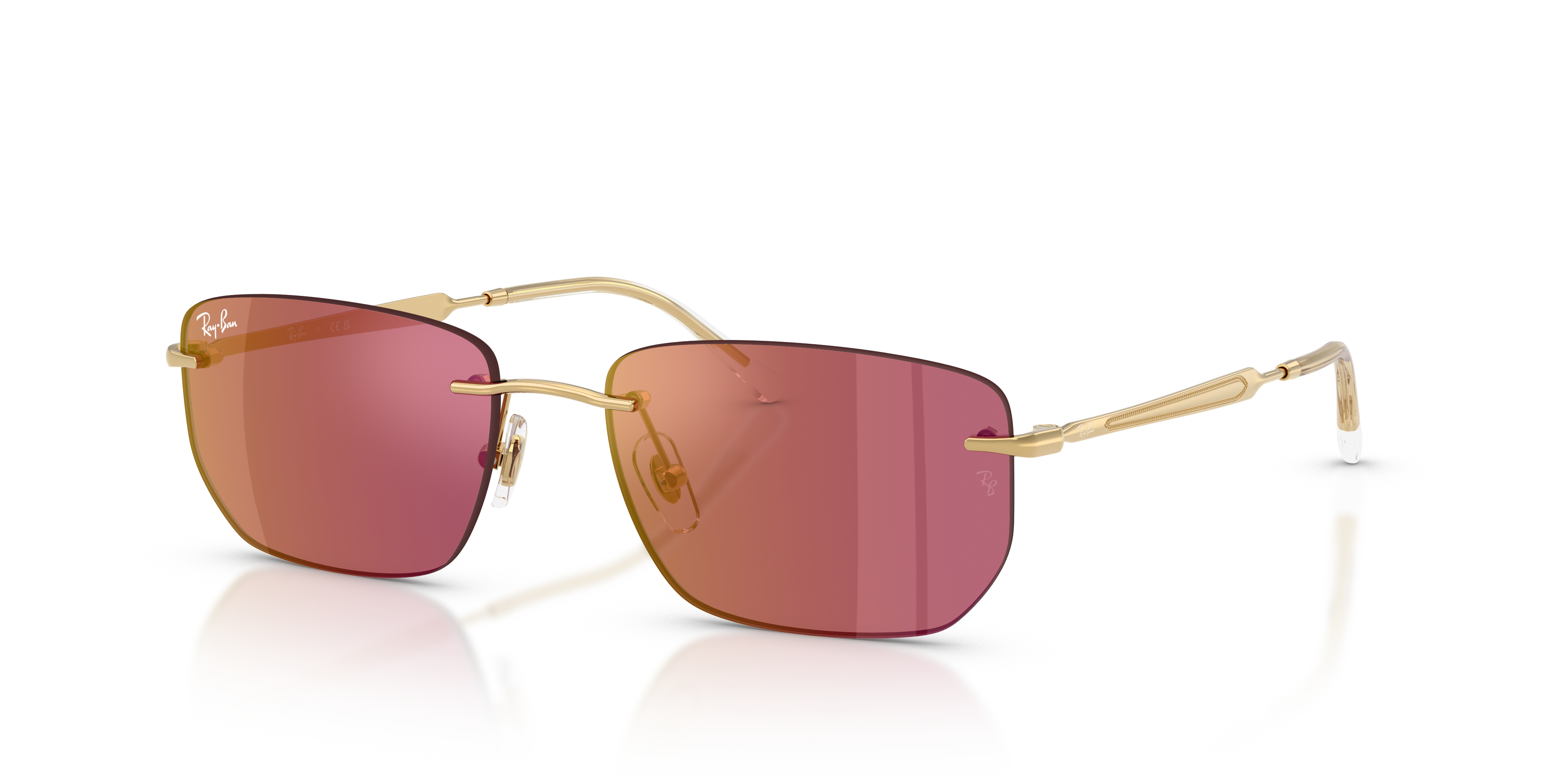 Rb3768 Sunglasses in Arista Gold and Dark Violet Mirror Red - RB3768 ...