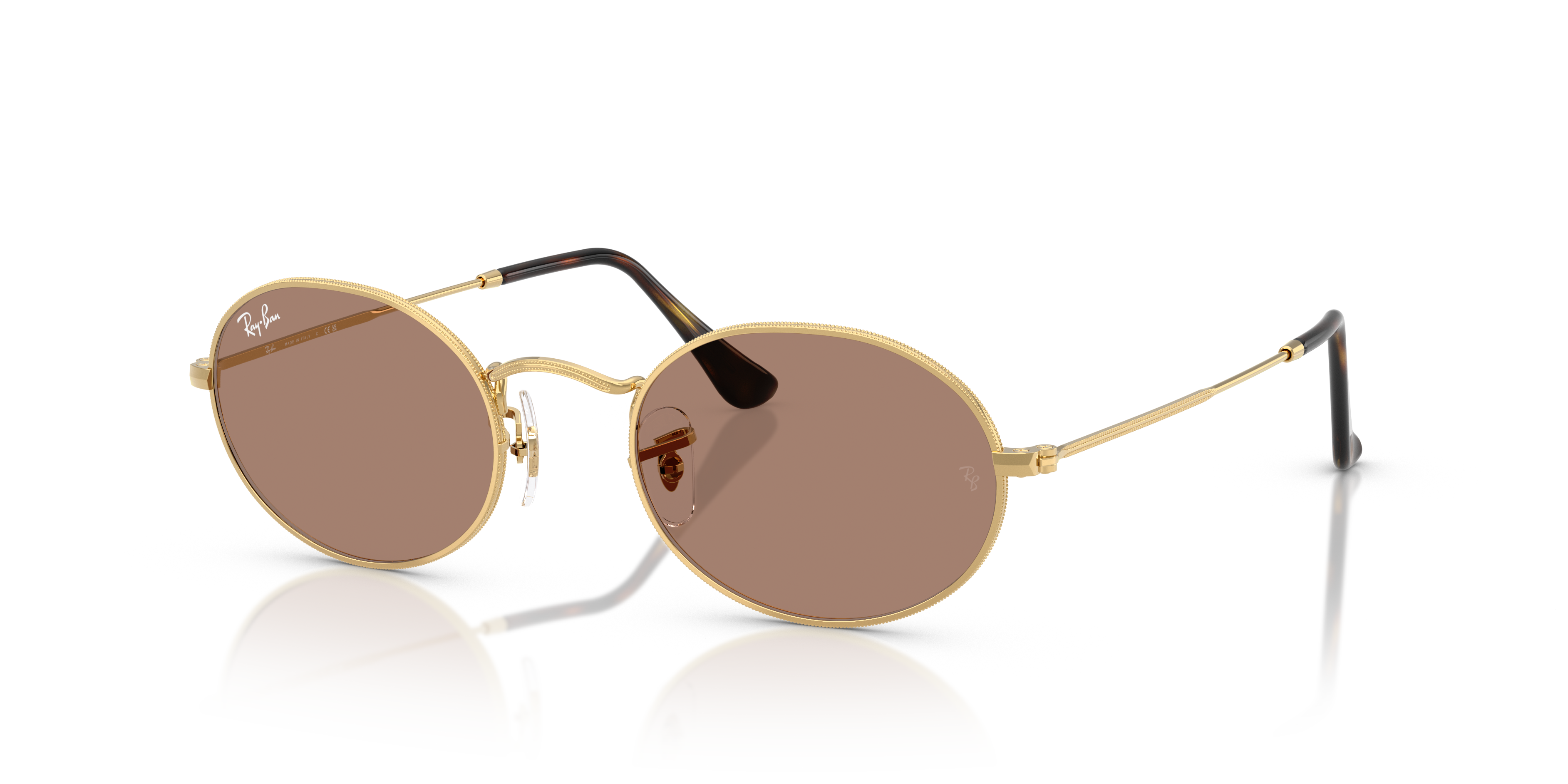 Oval Metal Summer Capsule Sunglasses in Arista Gold and Light Violet ...