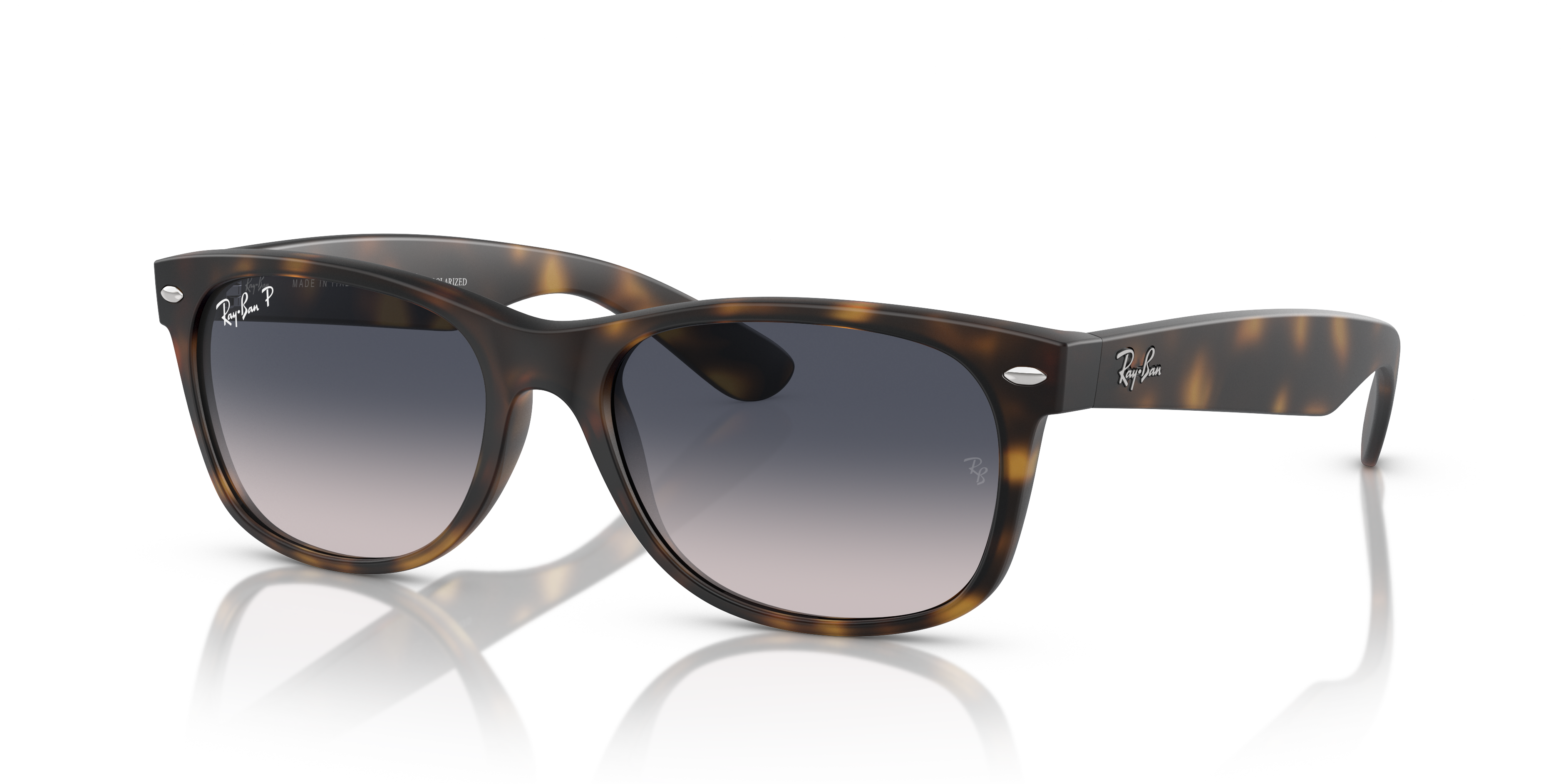 【レイバン公式ストア】 Ray-Ban® New Wayfarer Classic サングラス | マット ハバナ X ブルー偏光 (55 ...