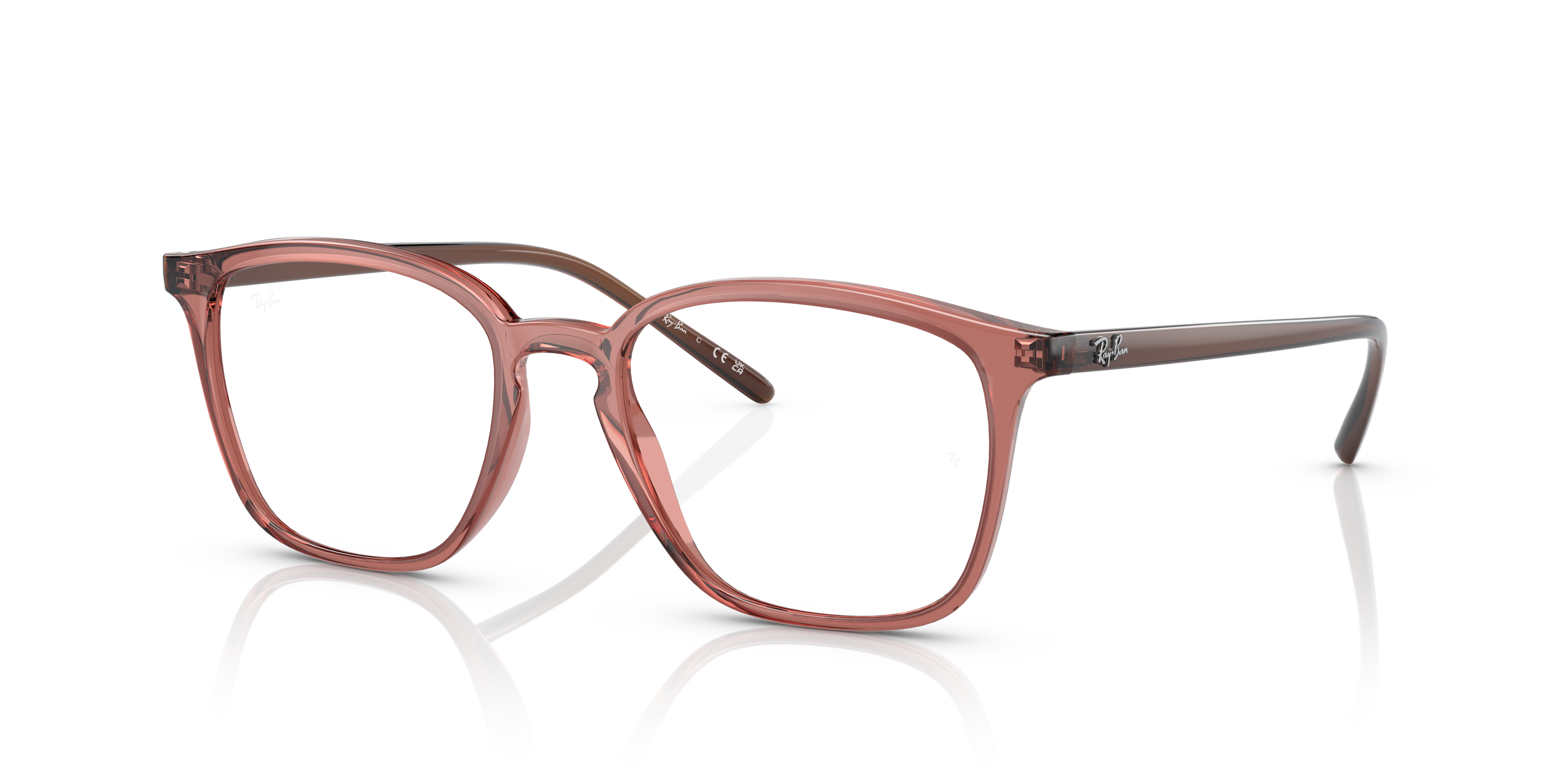 Rb7185 Optics Eyeglasses with Transparent Light Brown Frame - RB7185 ...