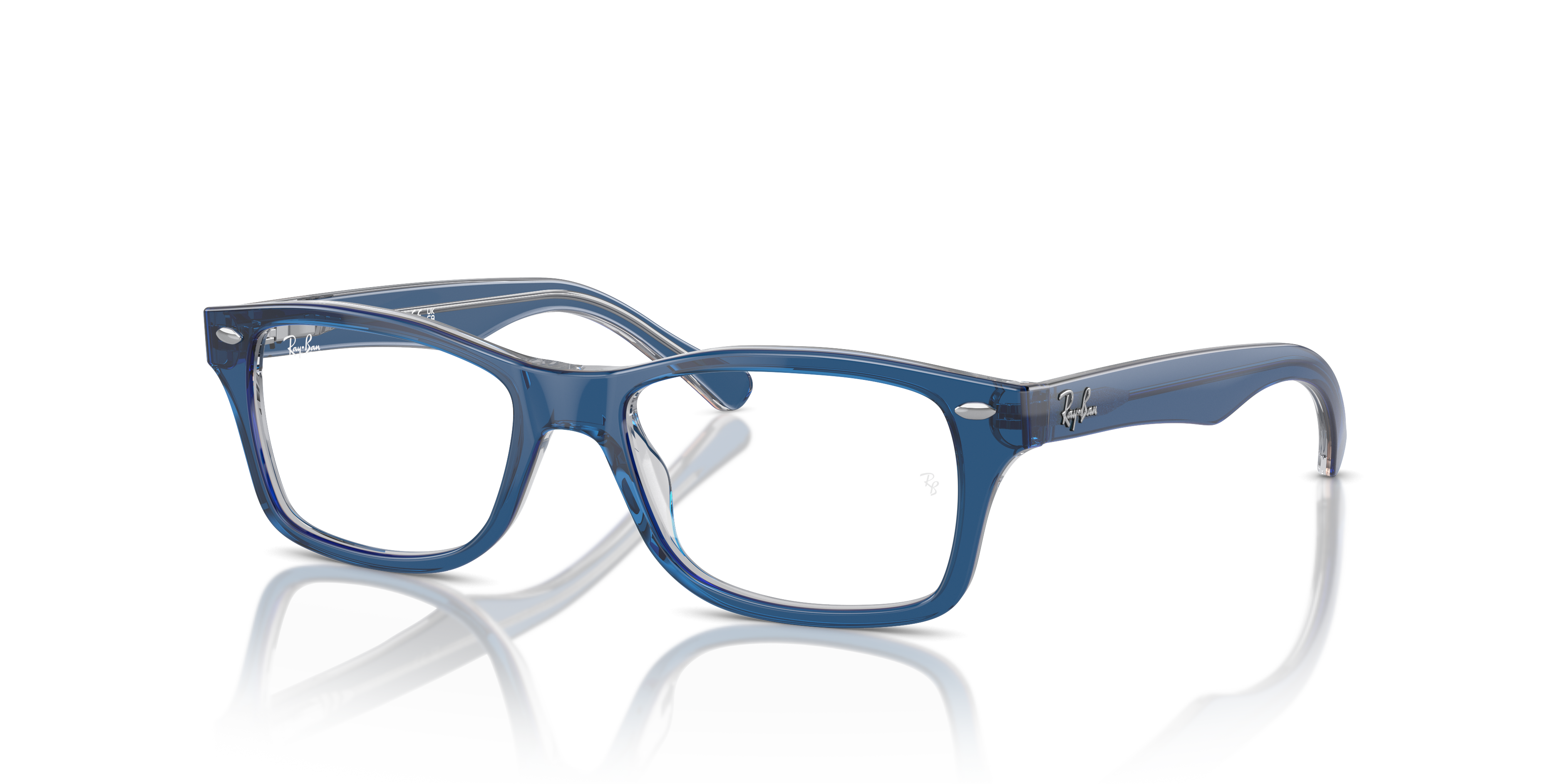 Rb1531 Optics Kids Eyeglasses with Polished Top Dark Blue & Brown ...
