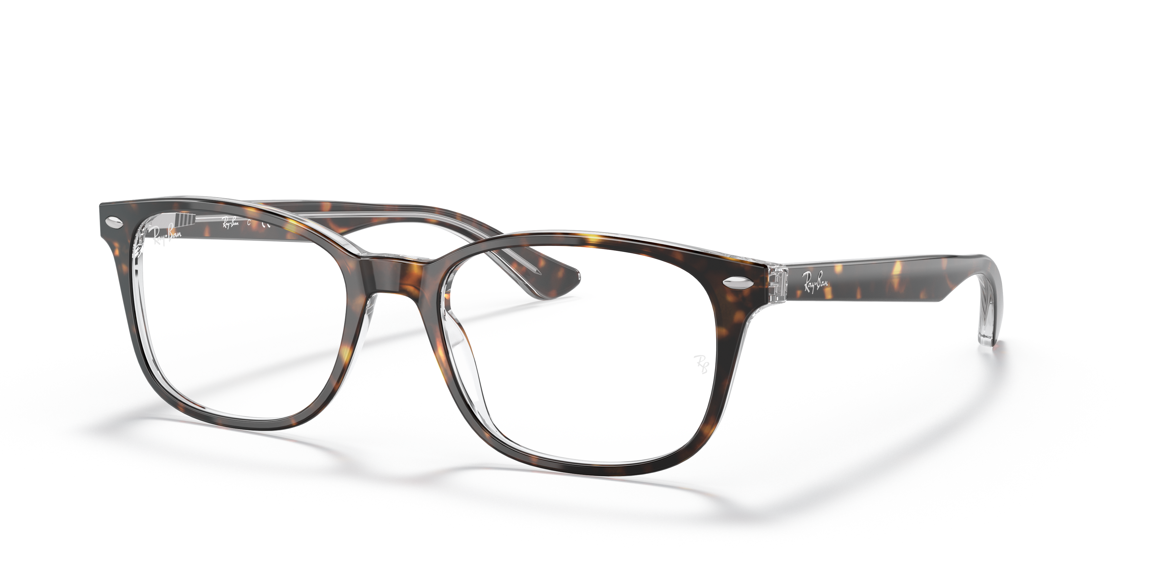 Rb5375 Optics Eyeglasses with Havana On Transparent Frame - RB5375 ...