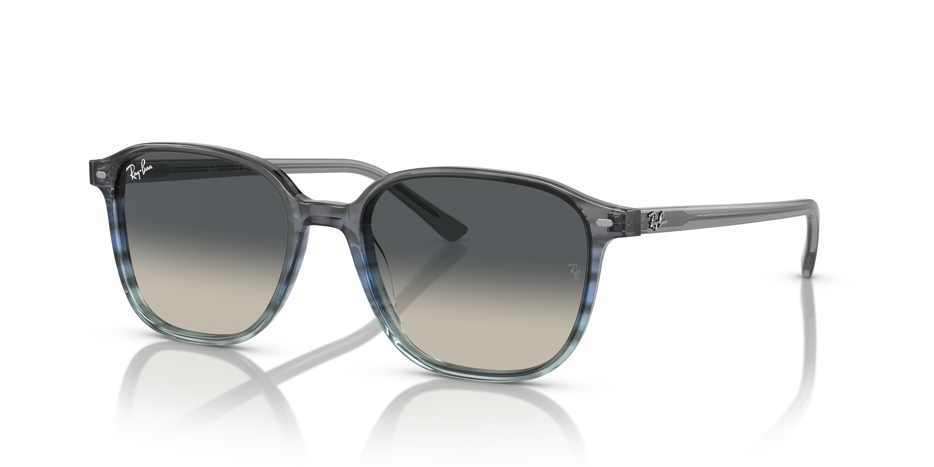 Leonard Sunglasses in Polished Striped Grey & Blue and Grey - RB2193F ...
