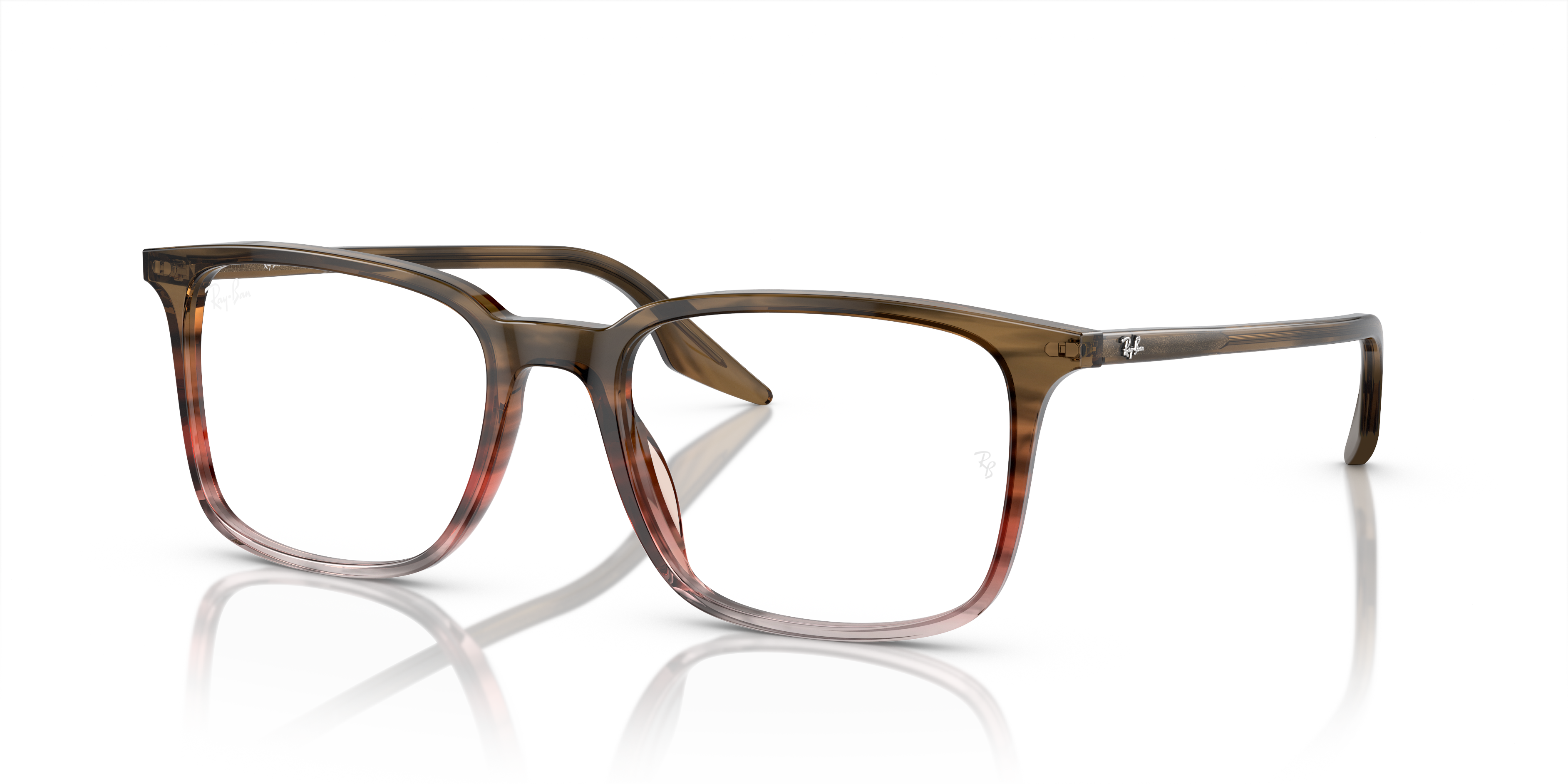 Rb5421 Optics Eyeglasses with Striped Brown & Red Frame - RB5421 | Ray ...