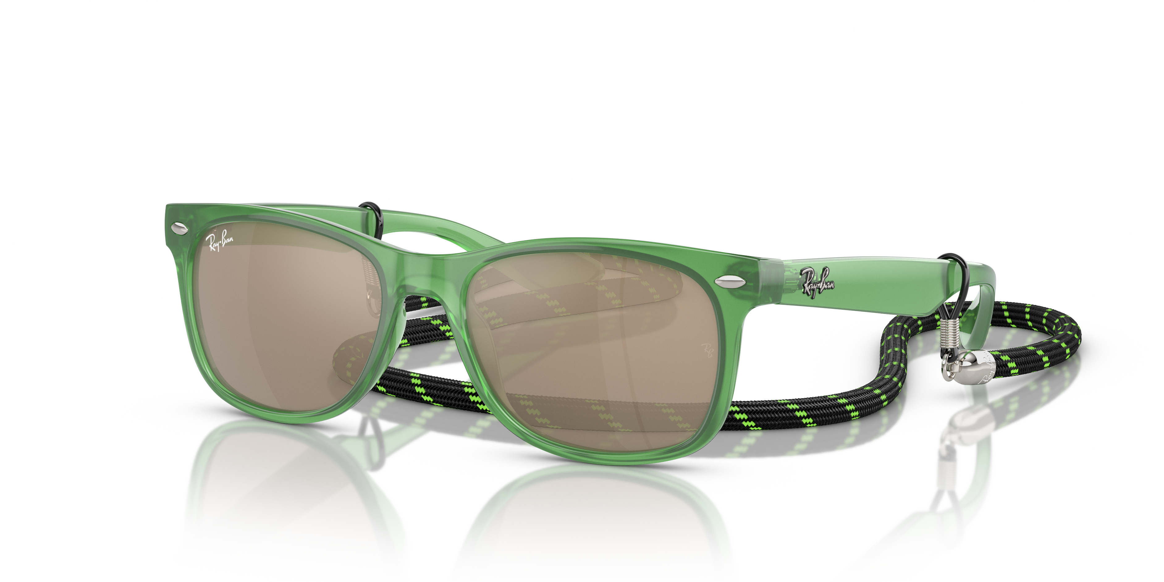Gafas de Sol New Wayfarer Kids en Verde Ópalo y Dorado oscuro - RB9052S ...