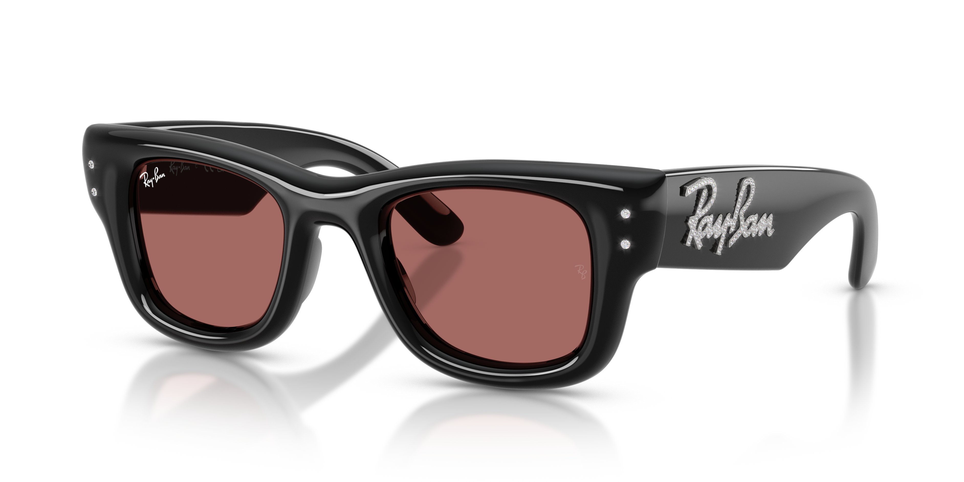 Wayfarer Puffer Crystal Edition Sunglasses in Polished Black and Dark ...
