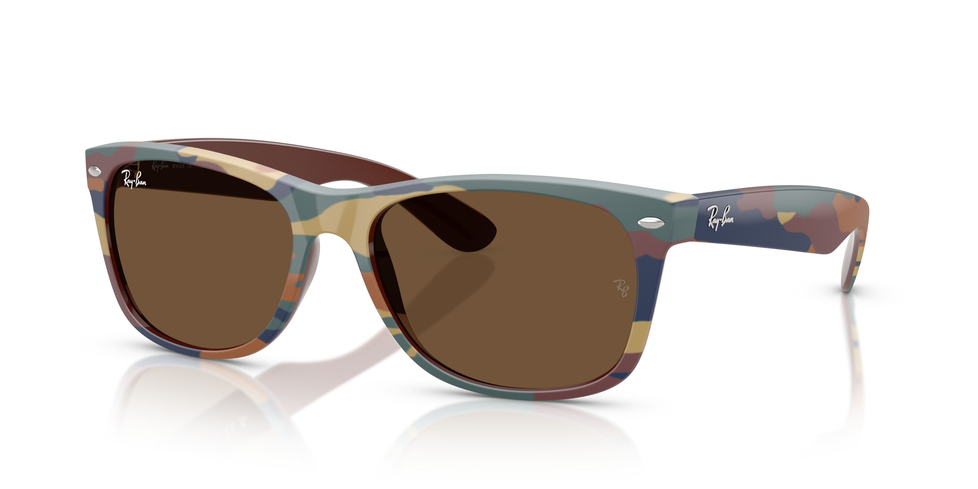 Occhiali da Sole New Wayfarer Classic in Marrone e Blu Camouflage e ...
