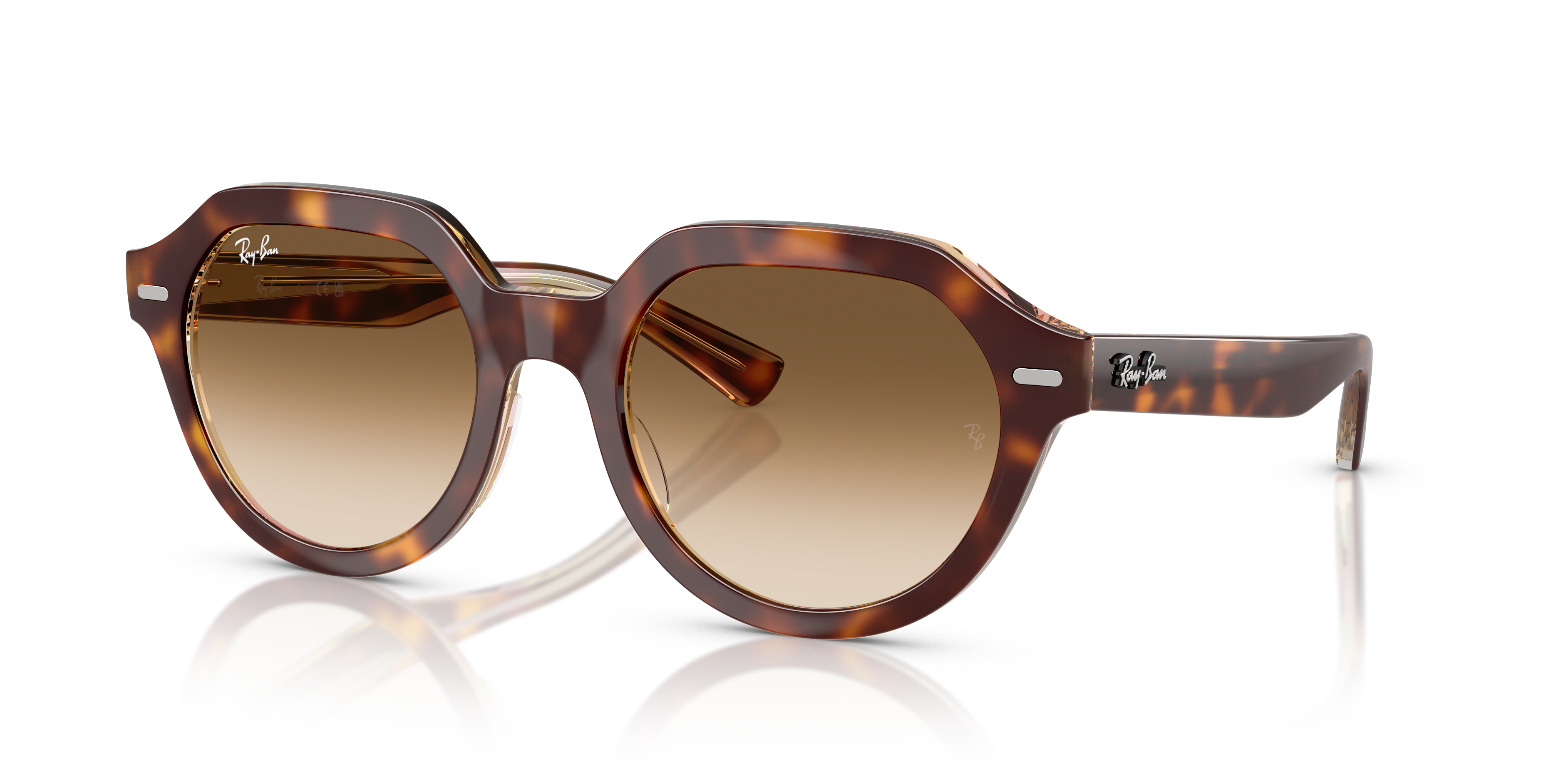 Gina Les lunettes de soleil Havana clair sur multicolore en Brun ...