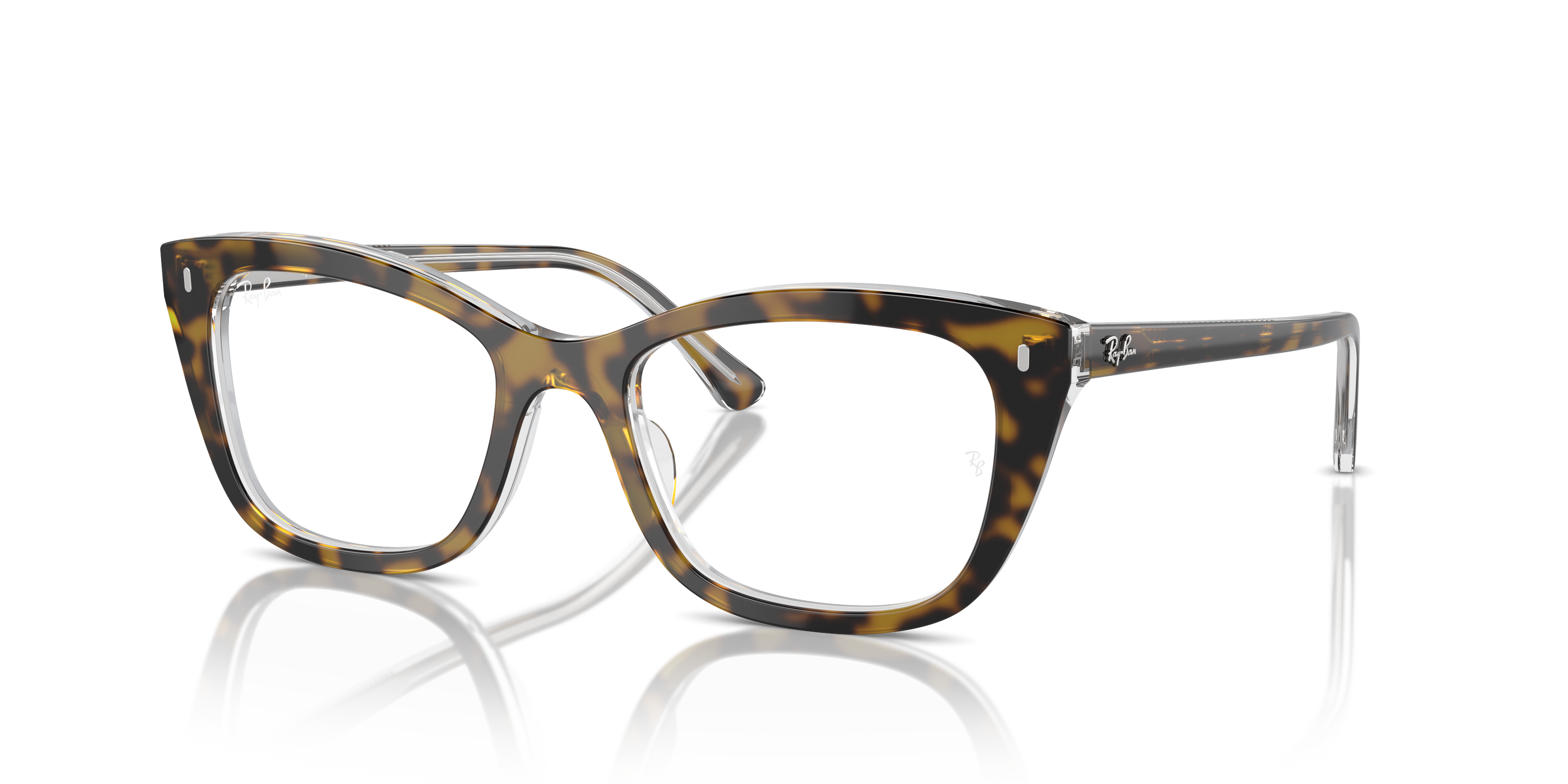 Rb5433 Optics Eyeglasses with Havana On Transparent Frame - RB5433 ...