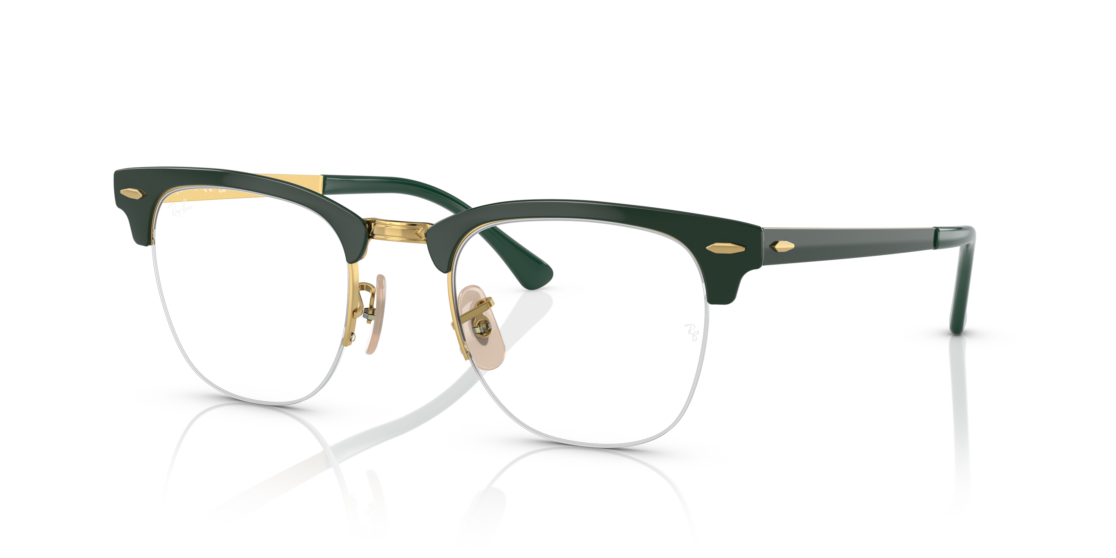 Lentes de Vista Clubmaster Metal Optics con Armazón Verde sobre dorado ...