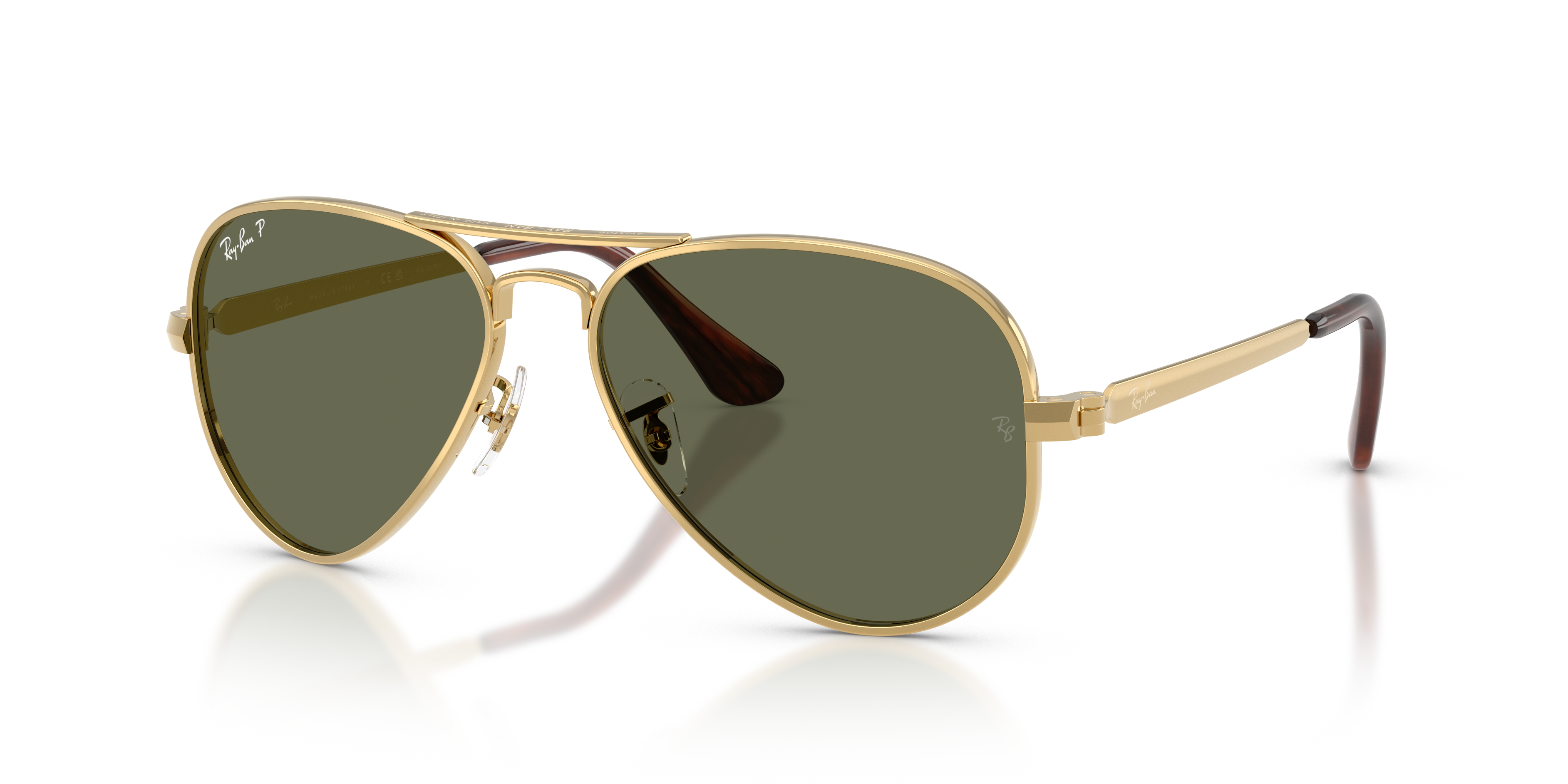 Aviator Max Sunglasses in Arista Gold and Green Polarized - RB3925 ...
